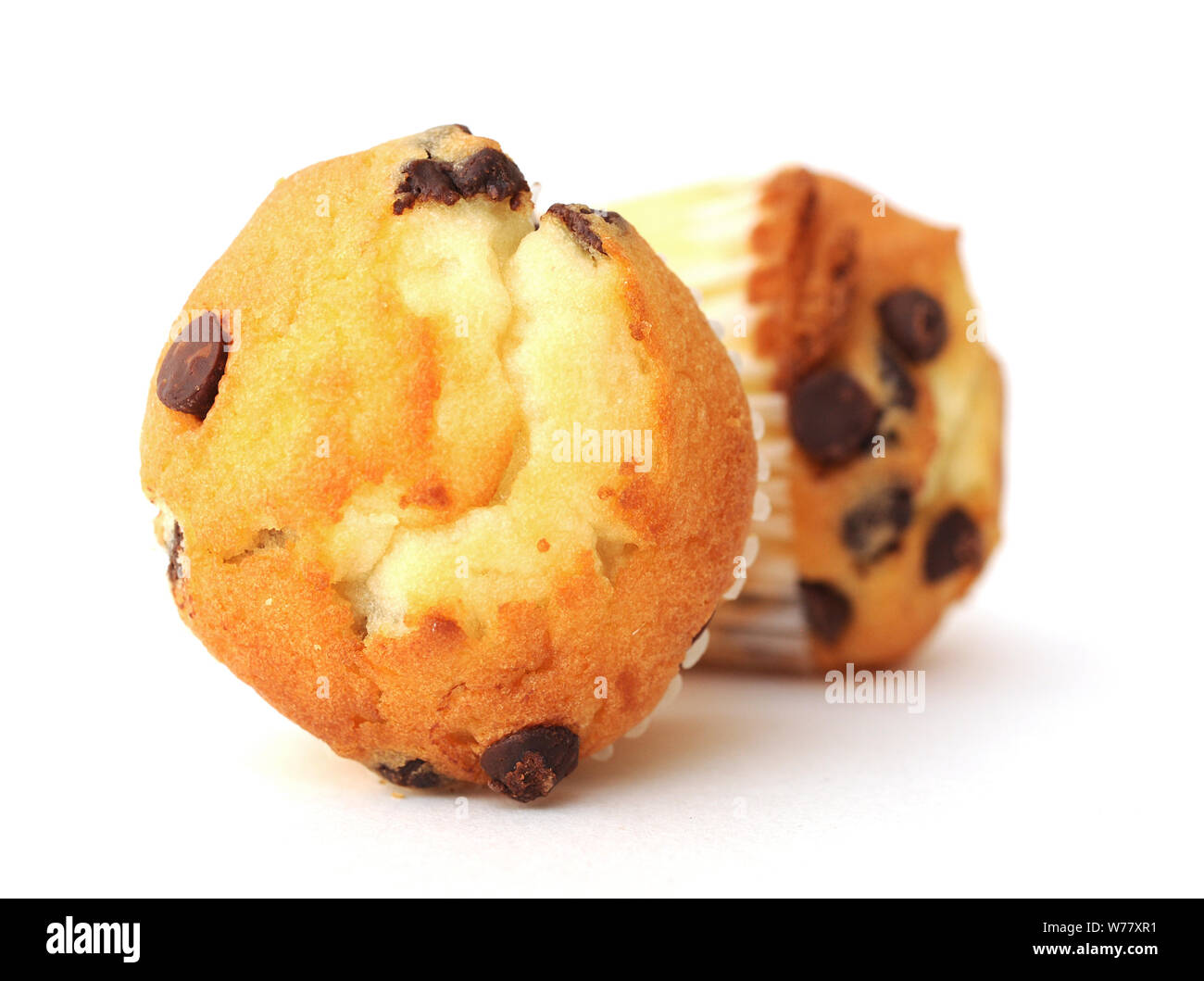 two mini muffin on white background Stock Photo - Alamy