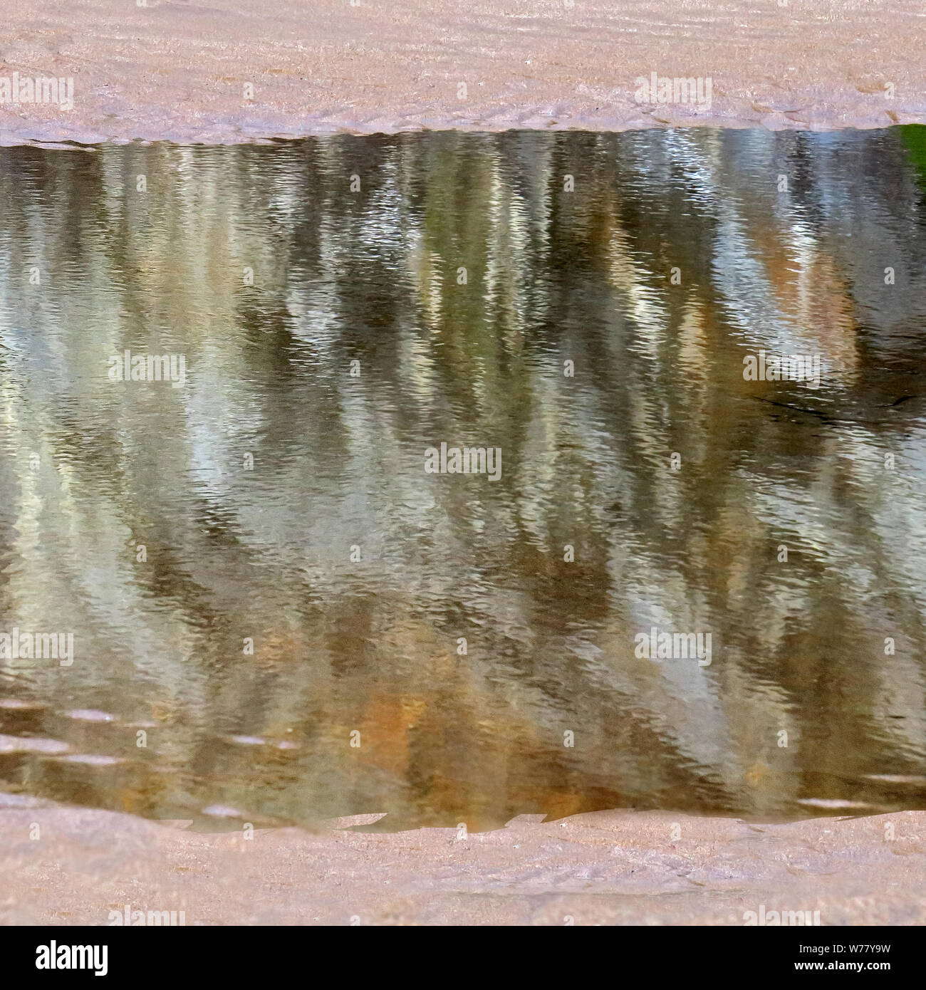 Abstract detailed tidal patterns in the sand at low tide on Penbryn ...