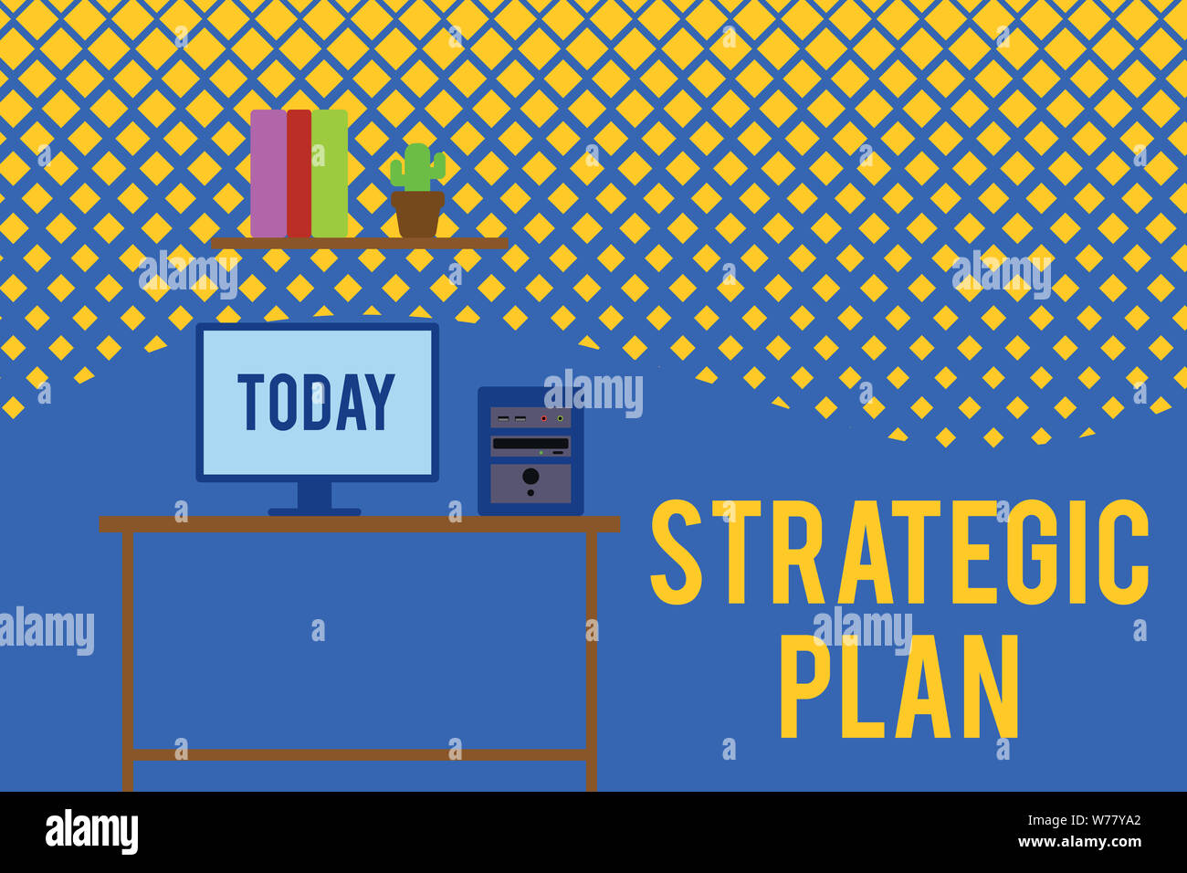 Text sign showing Strategic Plan. Business photo text A process of ...