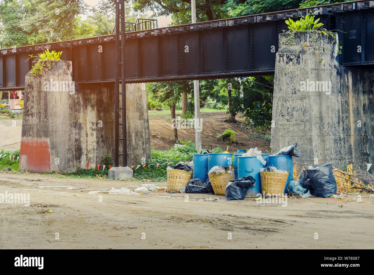 The area that dumped garbage under The Bridge of the River Kwai in ...