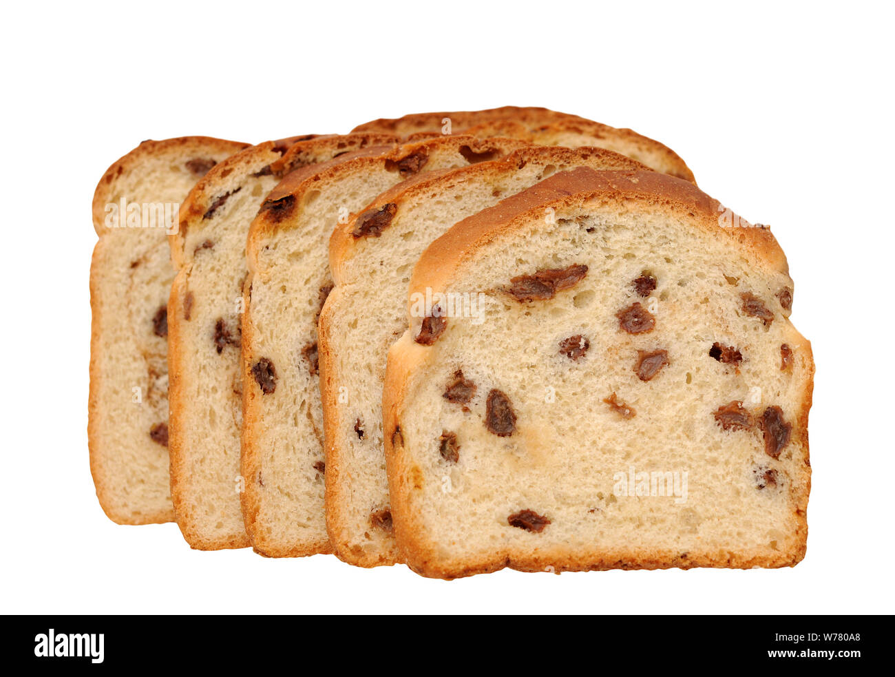 sliced raisin cinnamon bread isolated on white background Stock Photo ...