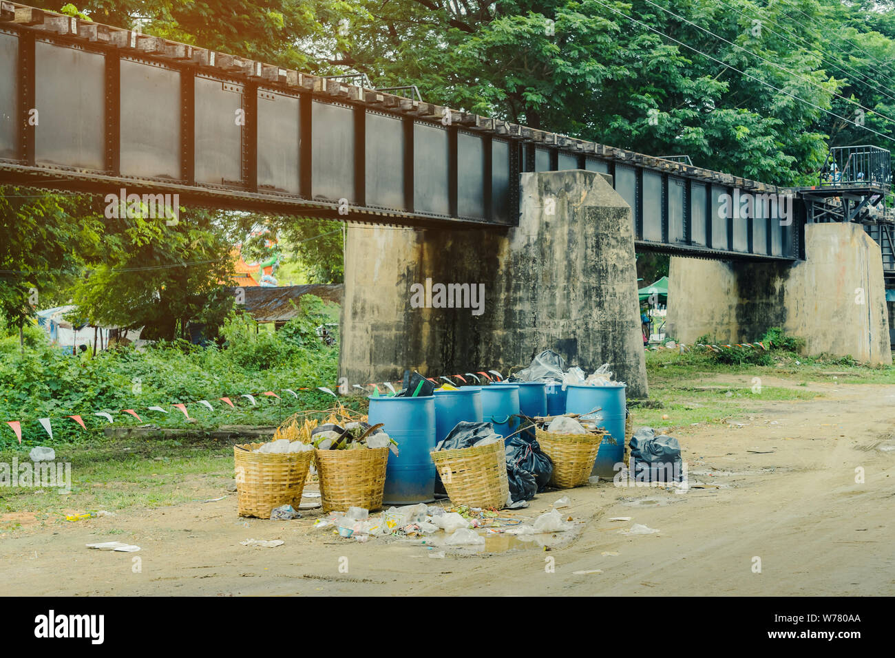 The area that dumped garbage under The Bridge of the River Kwai in ...