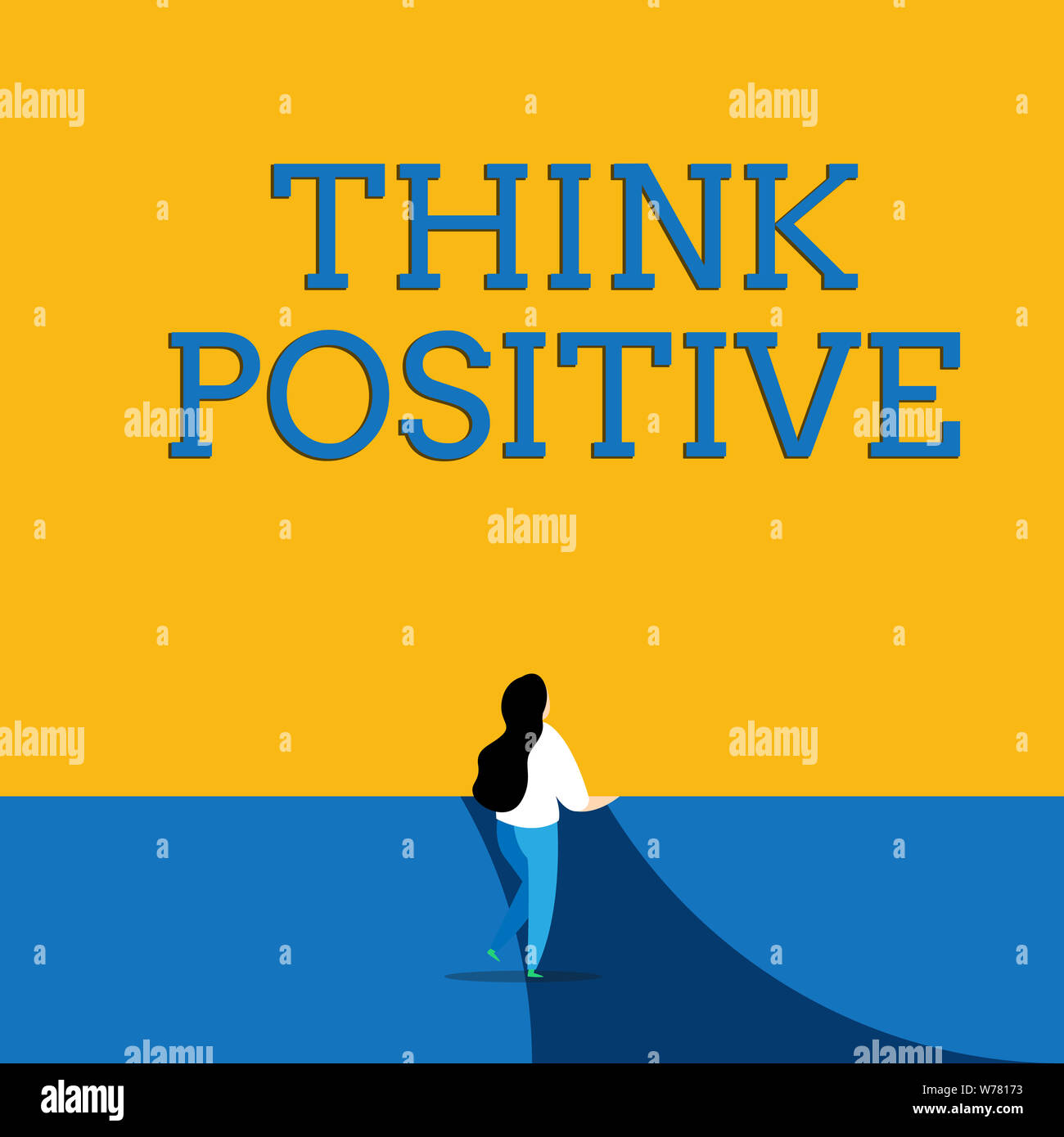 Conceptual hand writing showing Think Positive. Concept meaning The ...