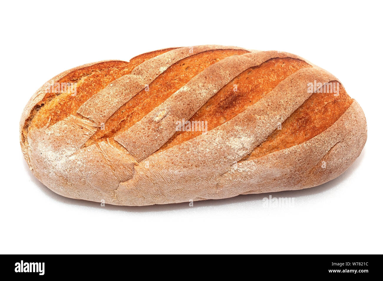 A loaf of fresh bread isolated on white background Stock Photo - Alamy