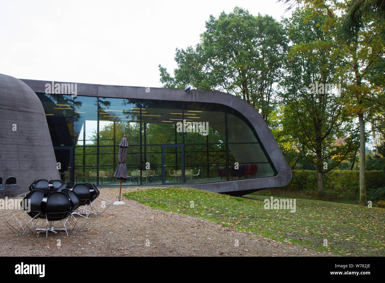 Ordrup, DENMARK - SEPTEMBER 2016: Zaha Hadid's building of Ordrupgaard ...