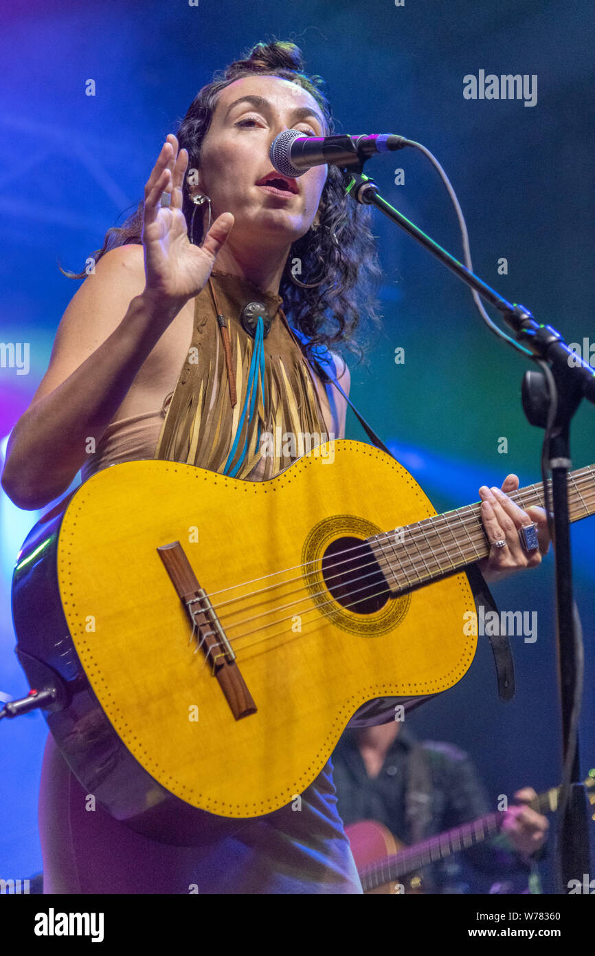 August 4, 2019, Loveland, Colorado, U.S: Rising Appalachia member CHLOE ...