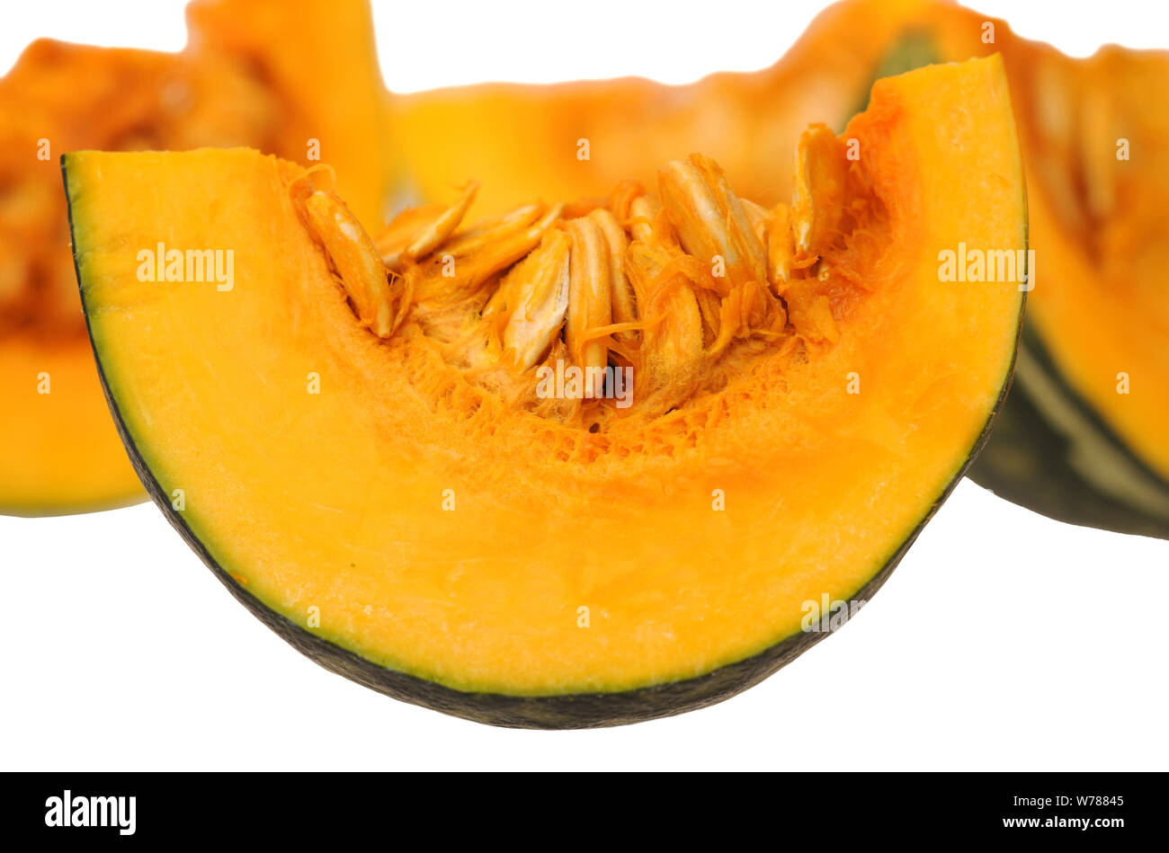cutting pumpkin isolated on white background Stock Photo - Alamy