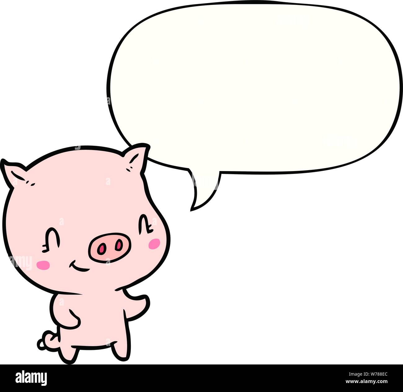 cute cartoon pig with speech bubble Stock Vector Image & Art - Alamy