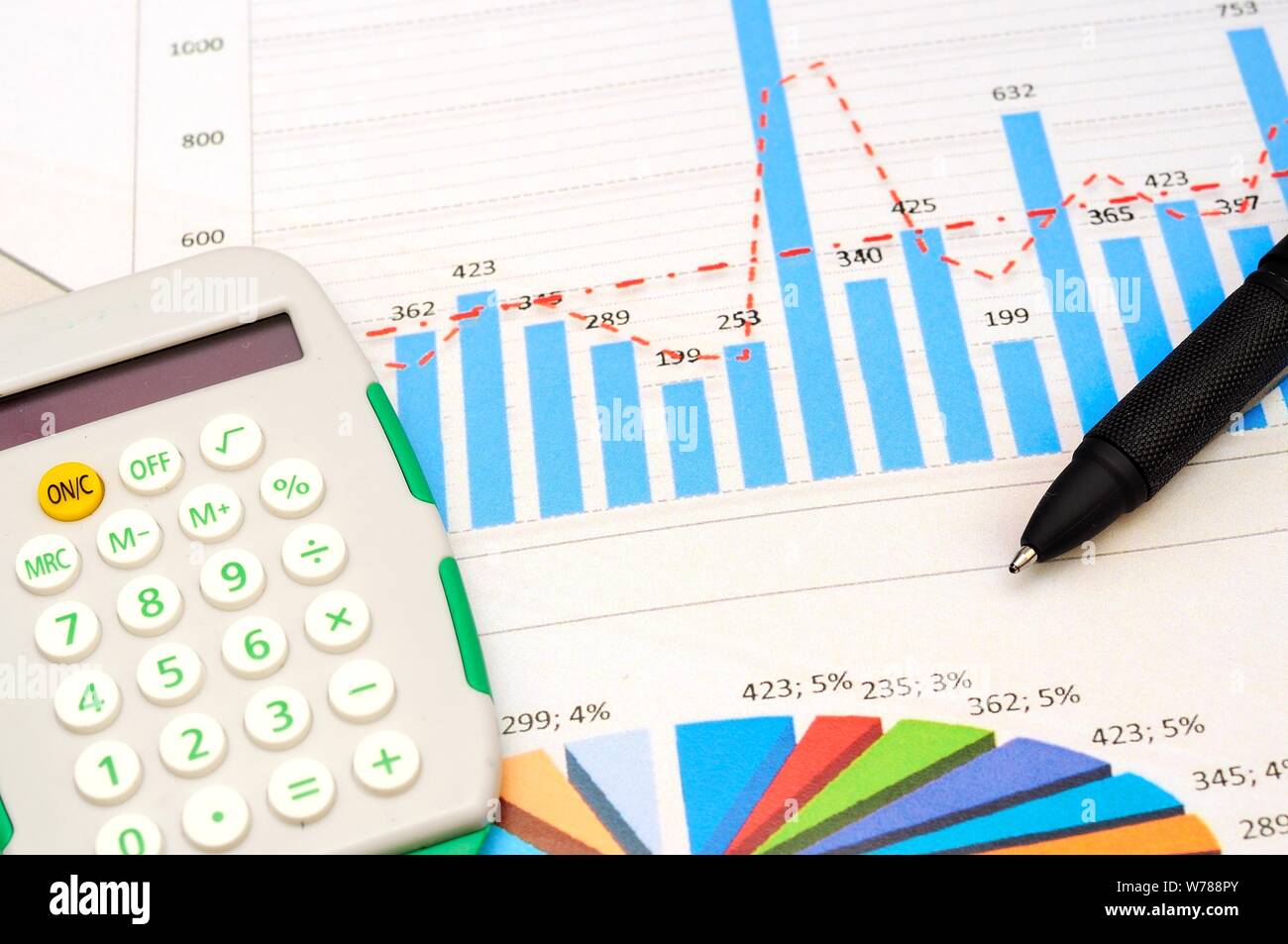 Financial paper charts and graphs Stock Photo - Alamy