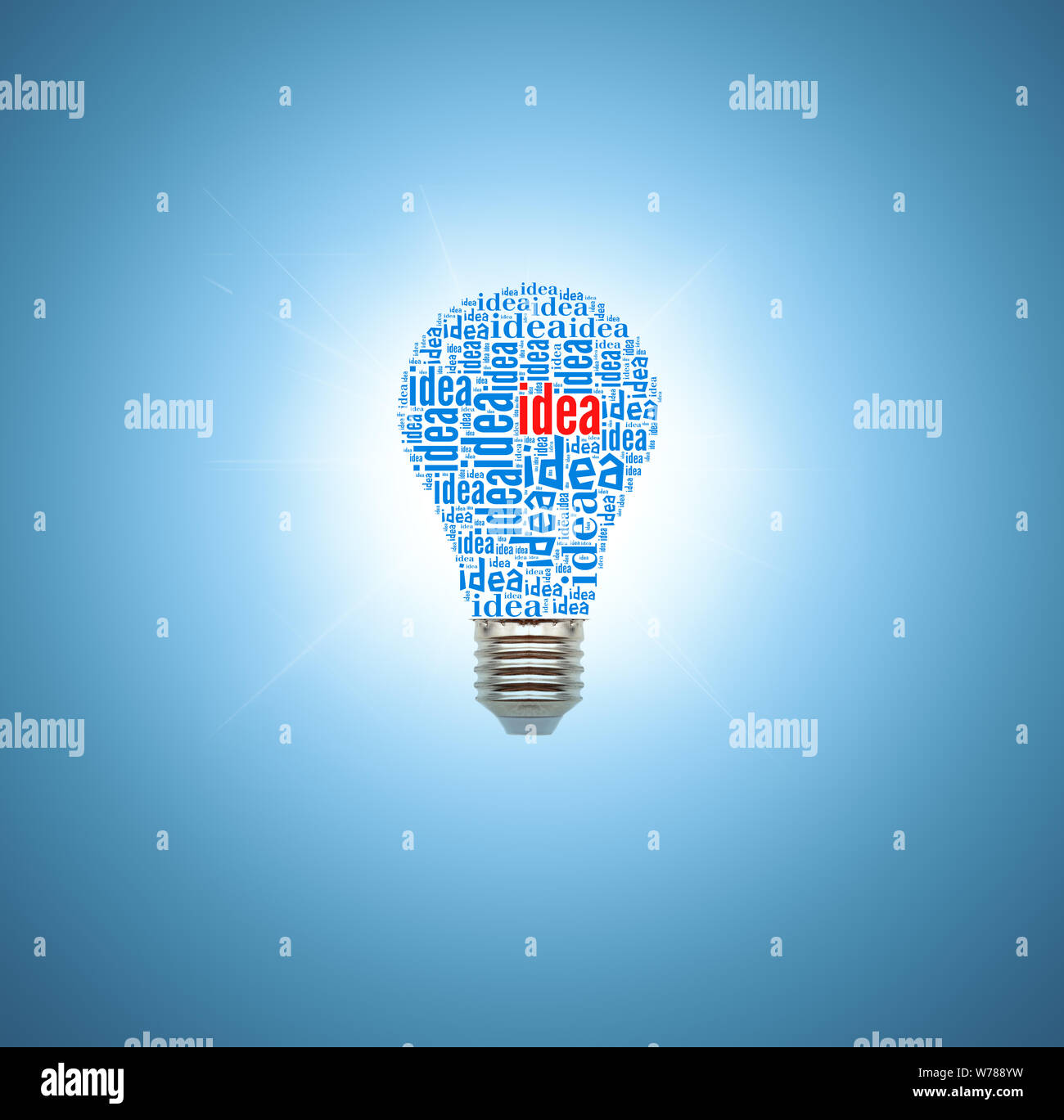 Light bulb with blue background hi-res stock photography and images - Alamy
