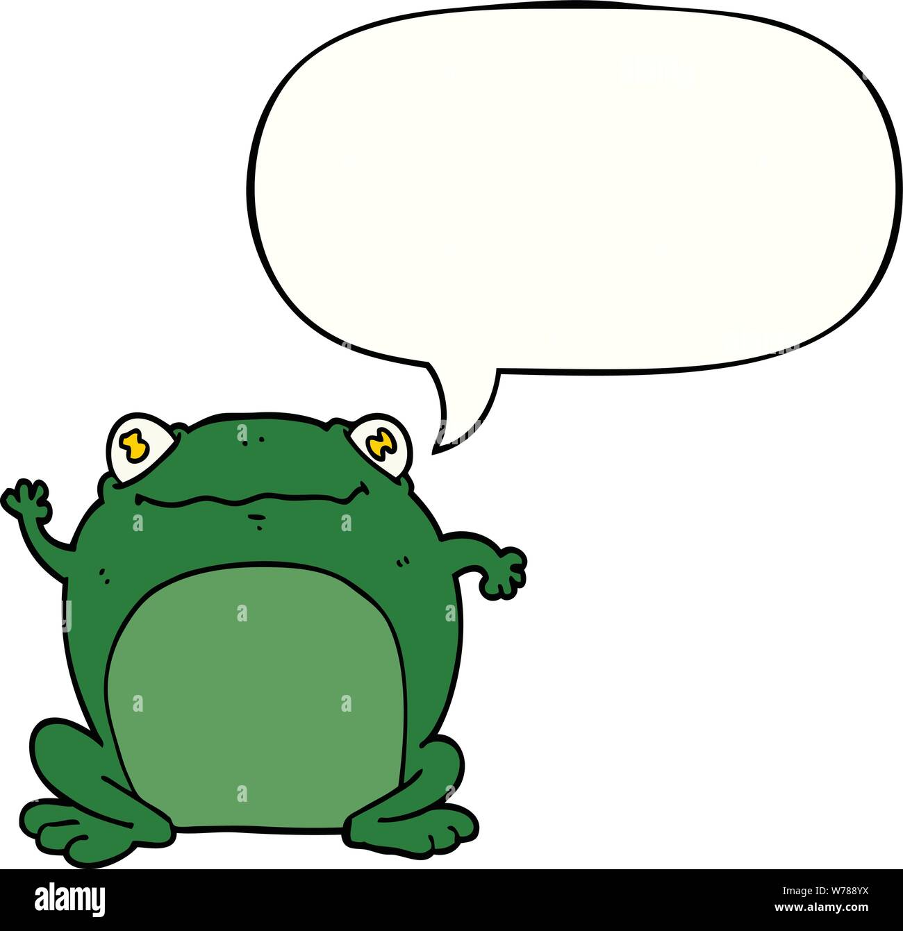 cartoon frog with speech bubble Stock Vector Image & Art - Alamy