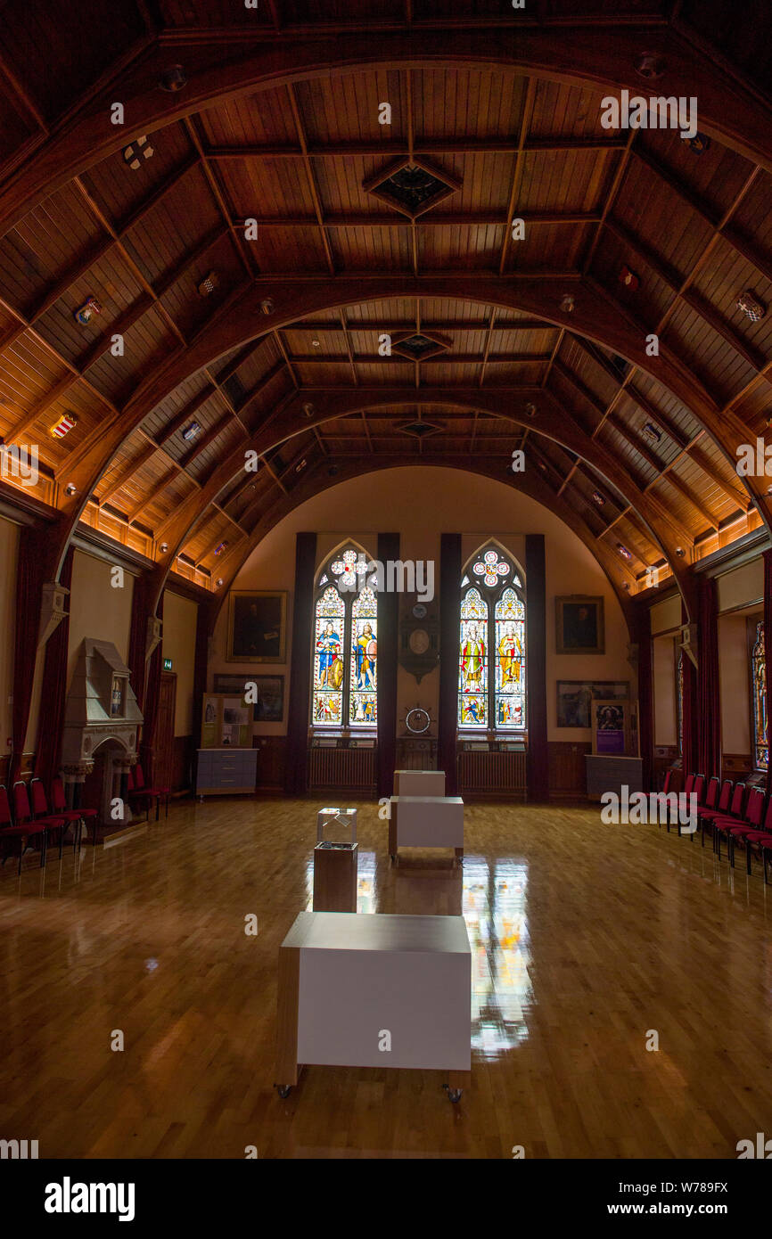 Stained Glass windows inside Lerwick Town Hall in the Shetland Islands ...