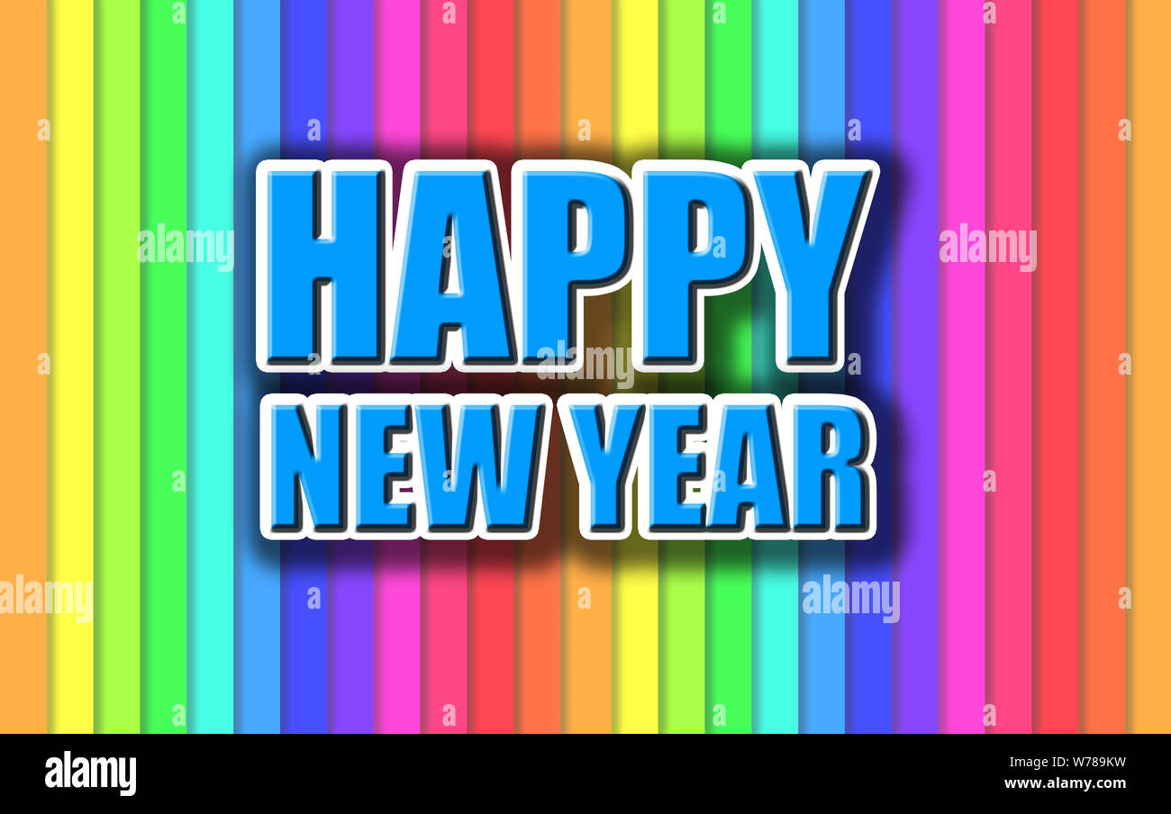Happy New Year colorful celebration background Stock Photo - Alamy