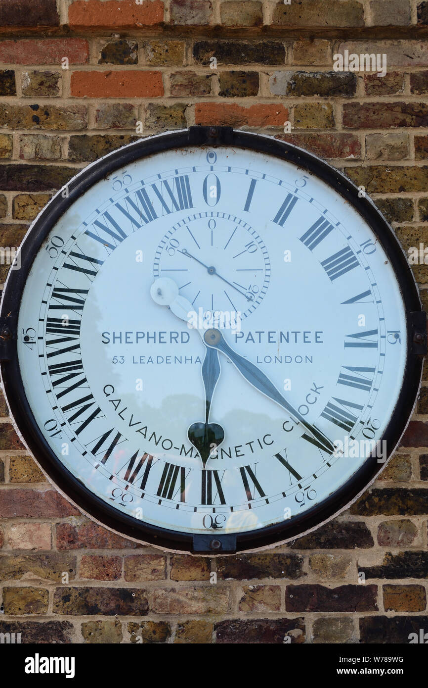 London.United Kingdom.June 1st 2019.Close up of the shepherd gate clock ...