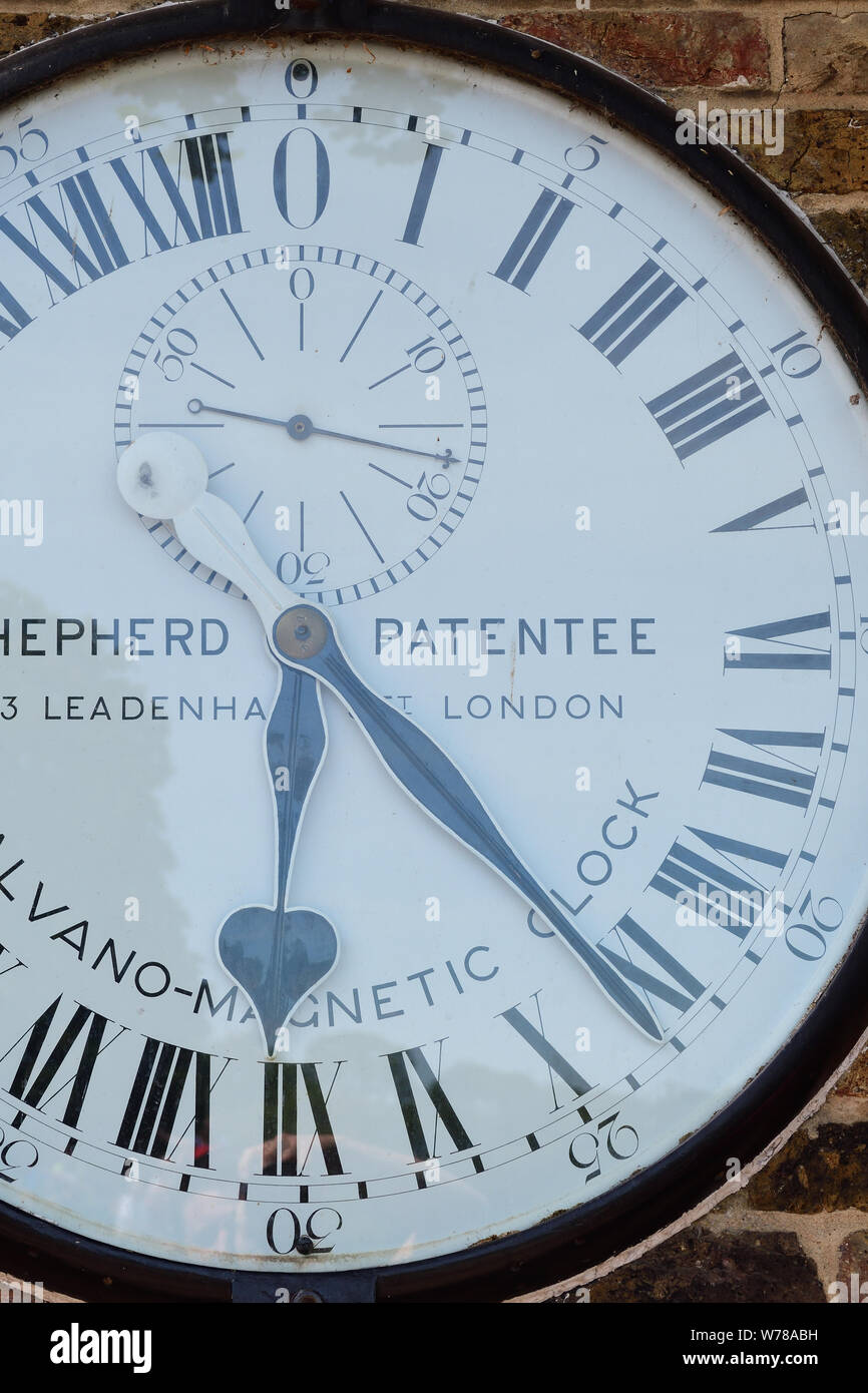 London.United Kingdom.June 1st 2019.Close up of the shepherd gate clock ...