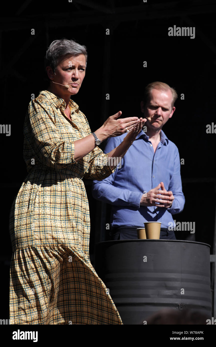 European Commissioner Margrethe Vestager in debate with Christian ...