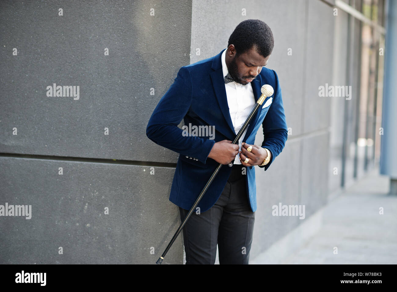African man with walking stick hi-res stock photography and images - Alamy