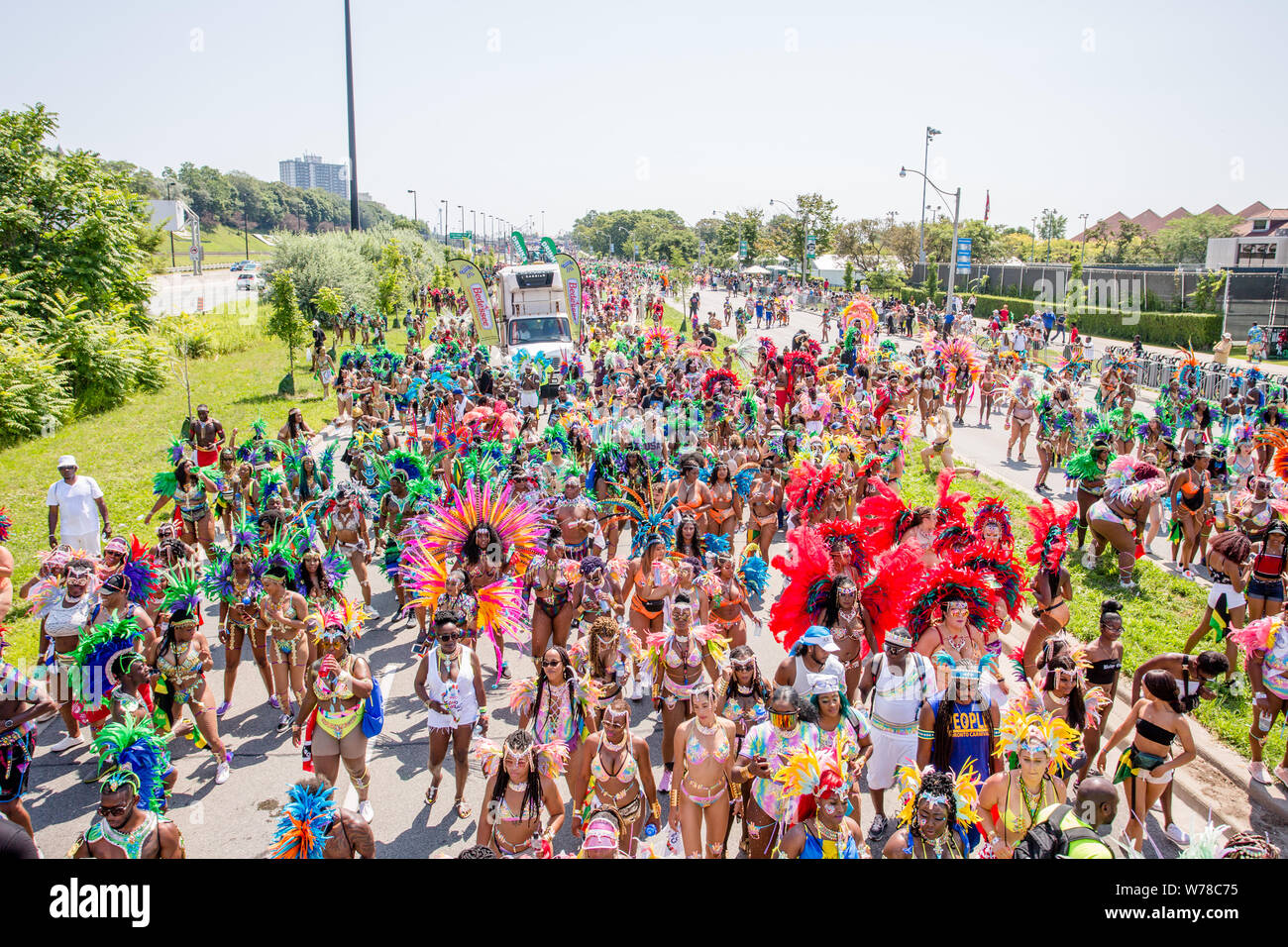 TORONTO, ONTARIO, CANADA - AUGUST 3, 2019: Participants in the Toronto ...