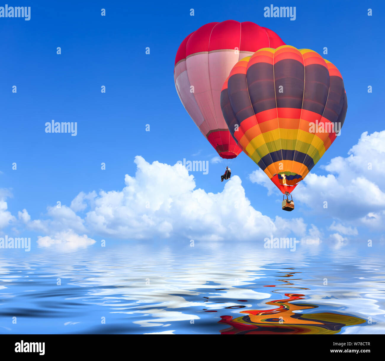 Hot air balloons over water hi-res stock photography and images - Alamy
