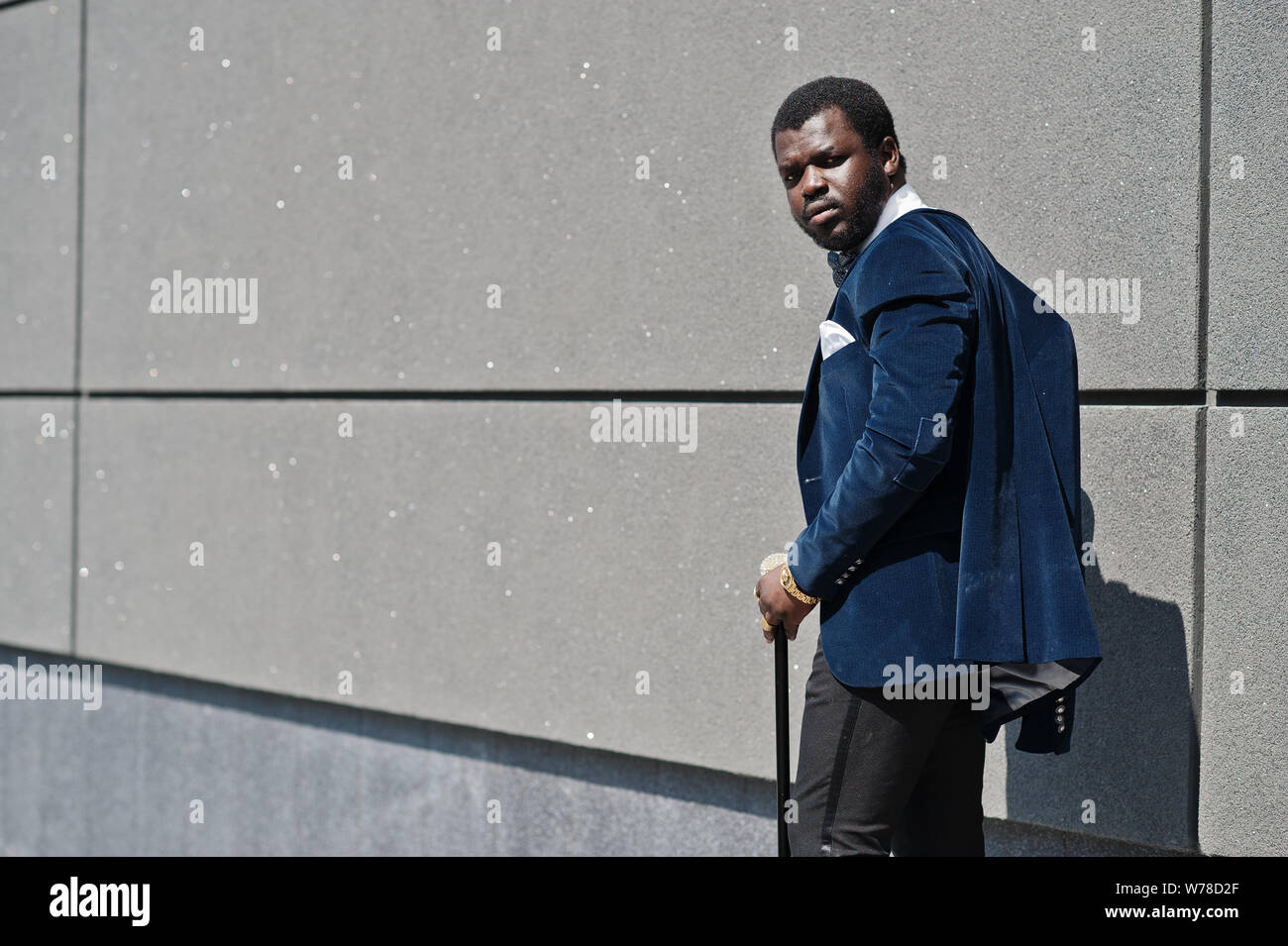 Handsome fashionable african american man in formal wear and bow tie ...