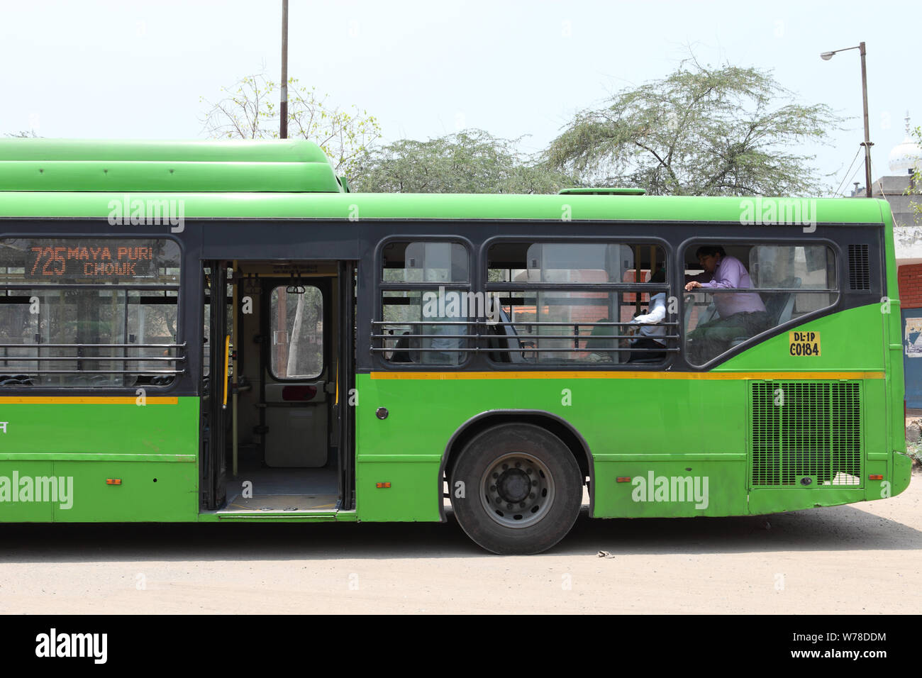 Side view of a DTC bus, New Delhi, India Stock Photo - Alamy