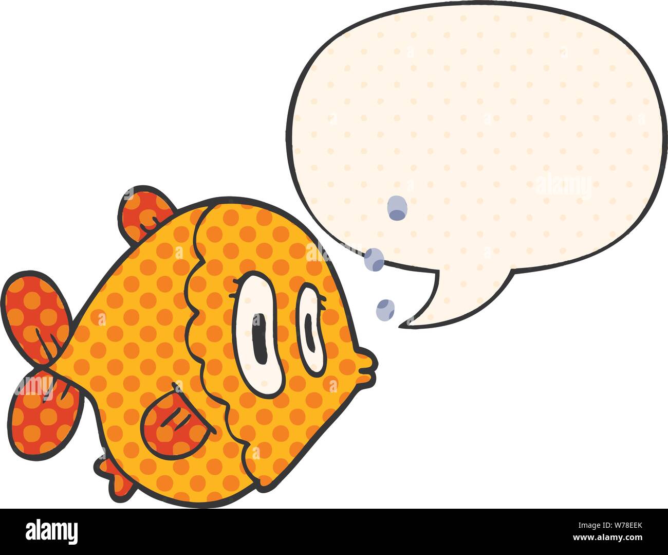 cartoon fish with speech bubble in comic book style Stock Vector Image ...