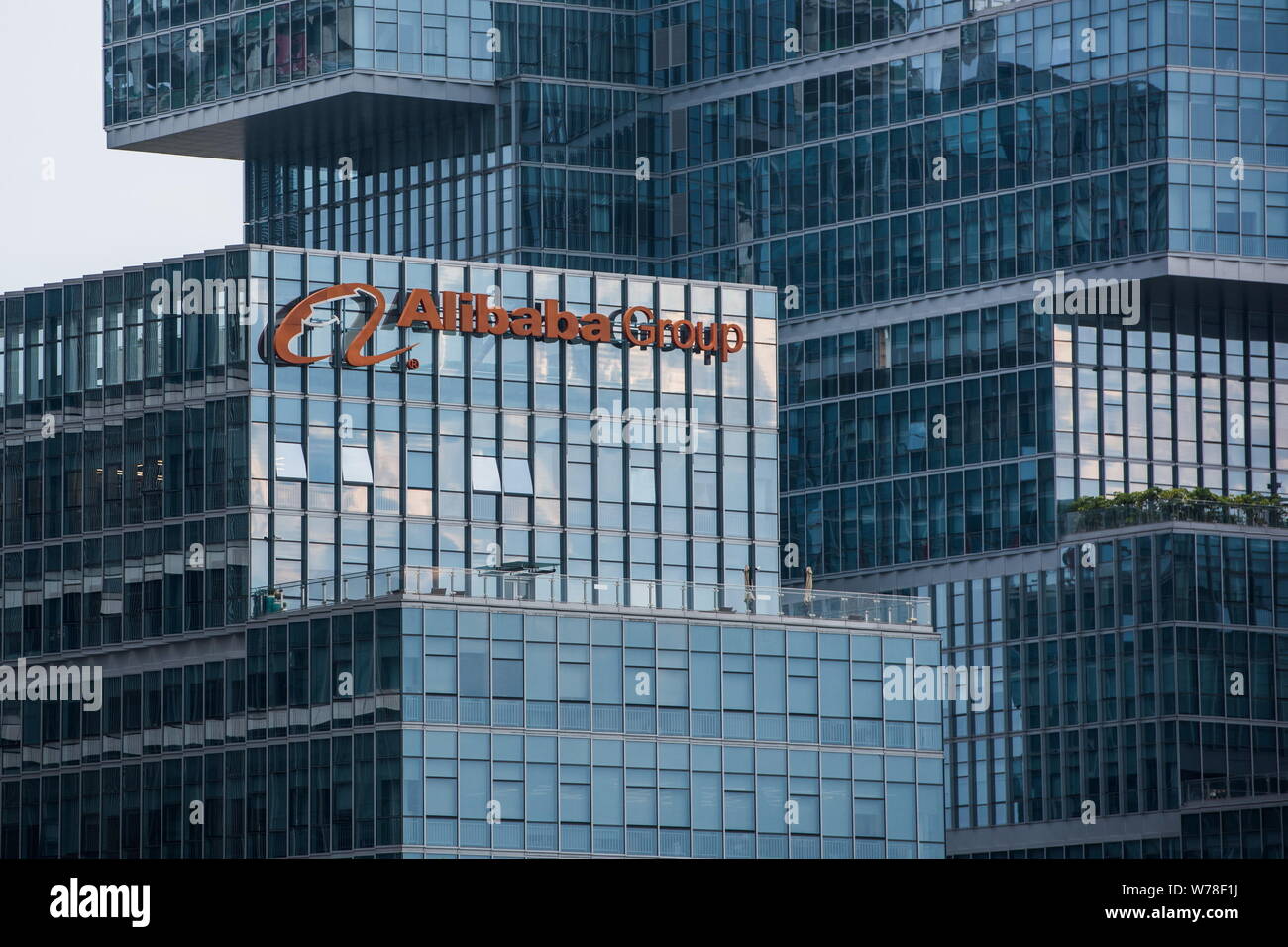 --FILE--The logo of Alibaba is pictured on an office building of ...