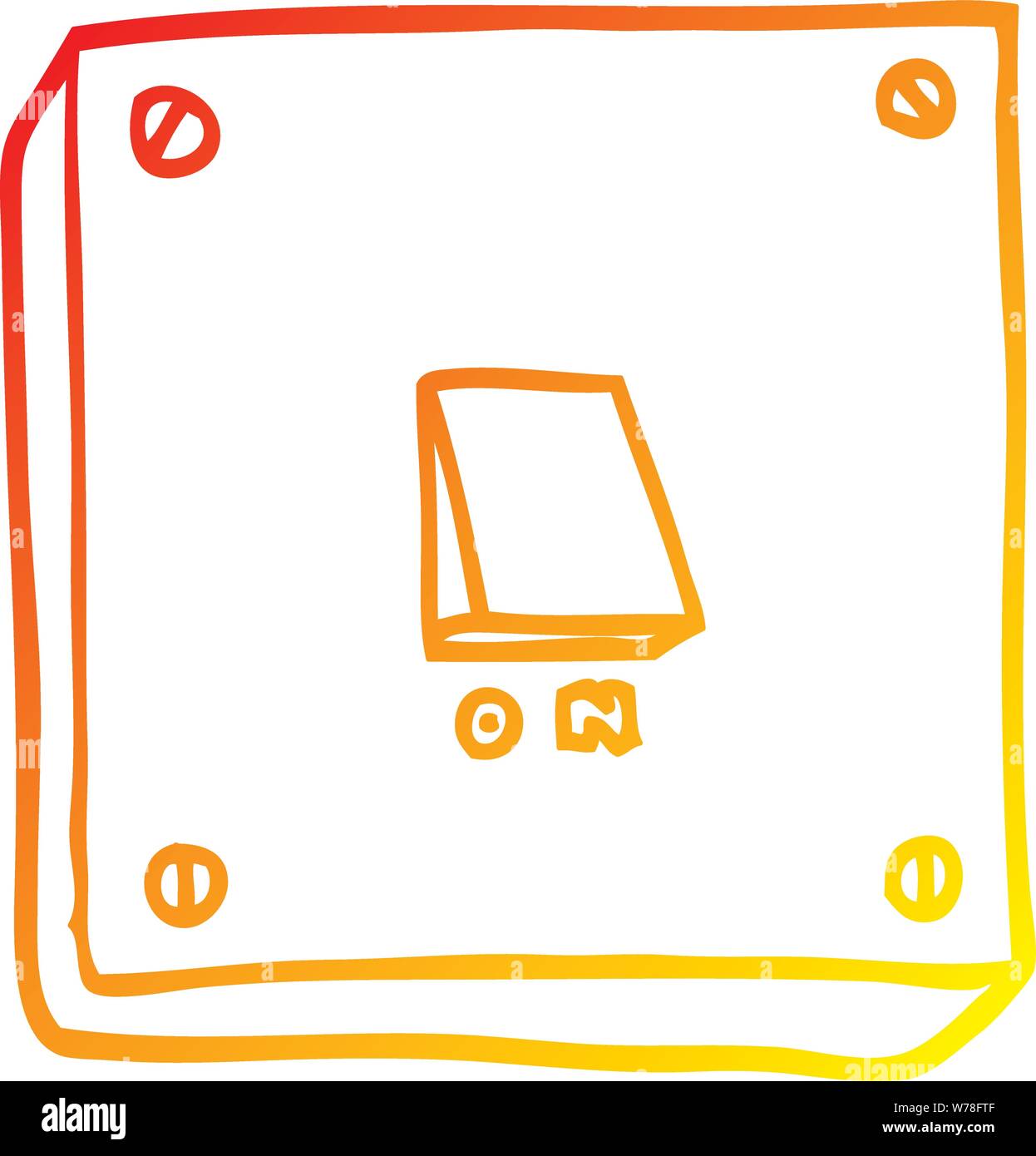 warm gradient line drawing of a cartoon light switch Stock Vector Image ...