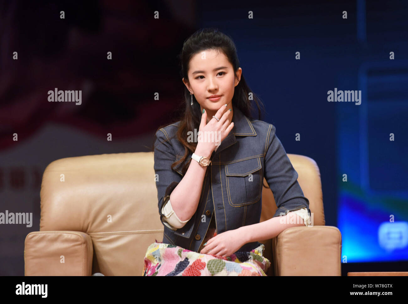 Chinese actress Liu Yifei attends a promotional event for her movie ...