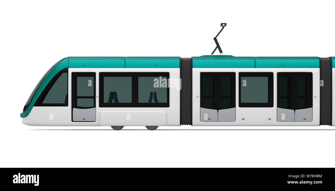 Modern Tram Isolated Stock Photo - Alamy