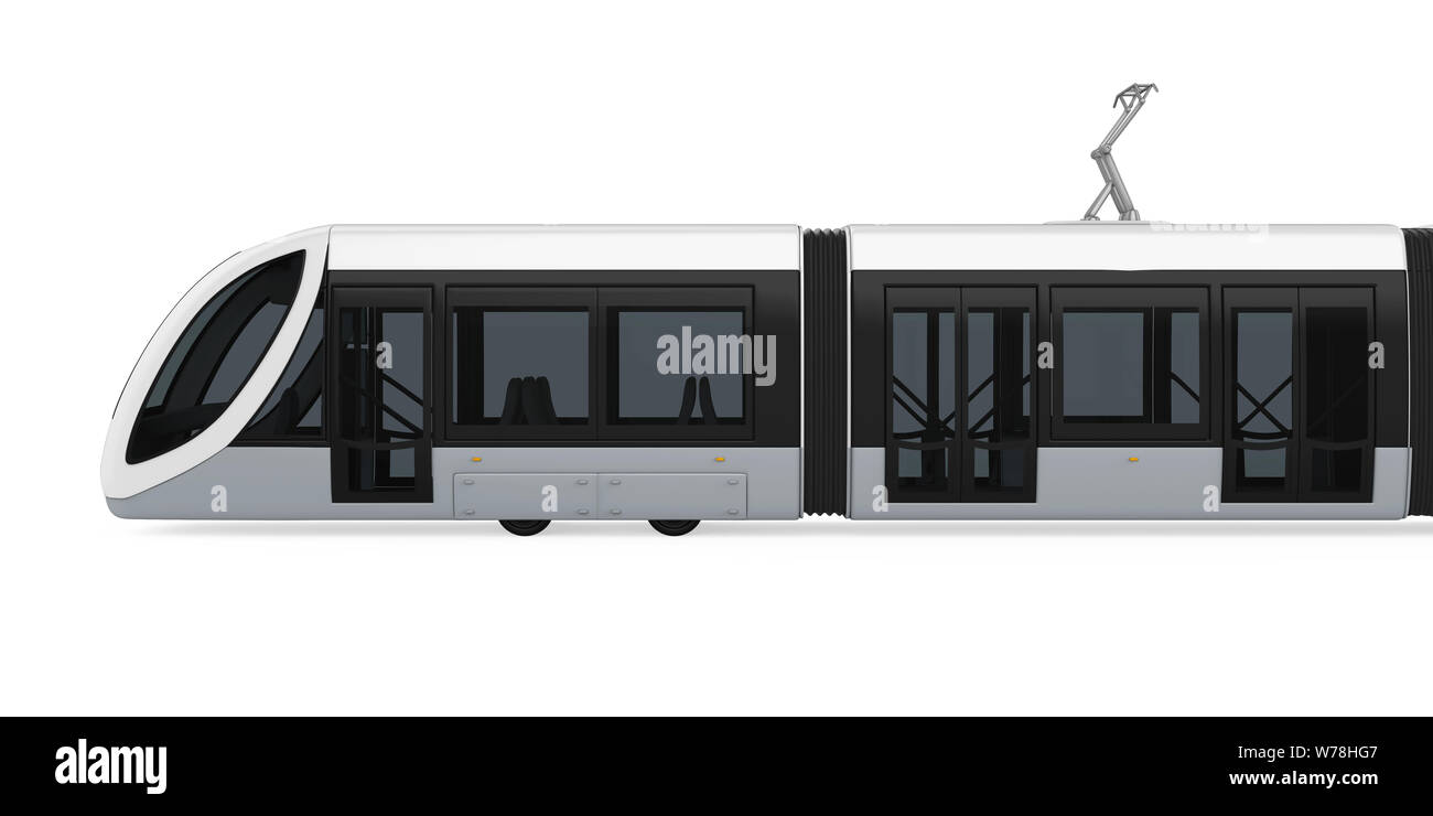 Modern Tram Isolated Stock Photo - Alamy