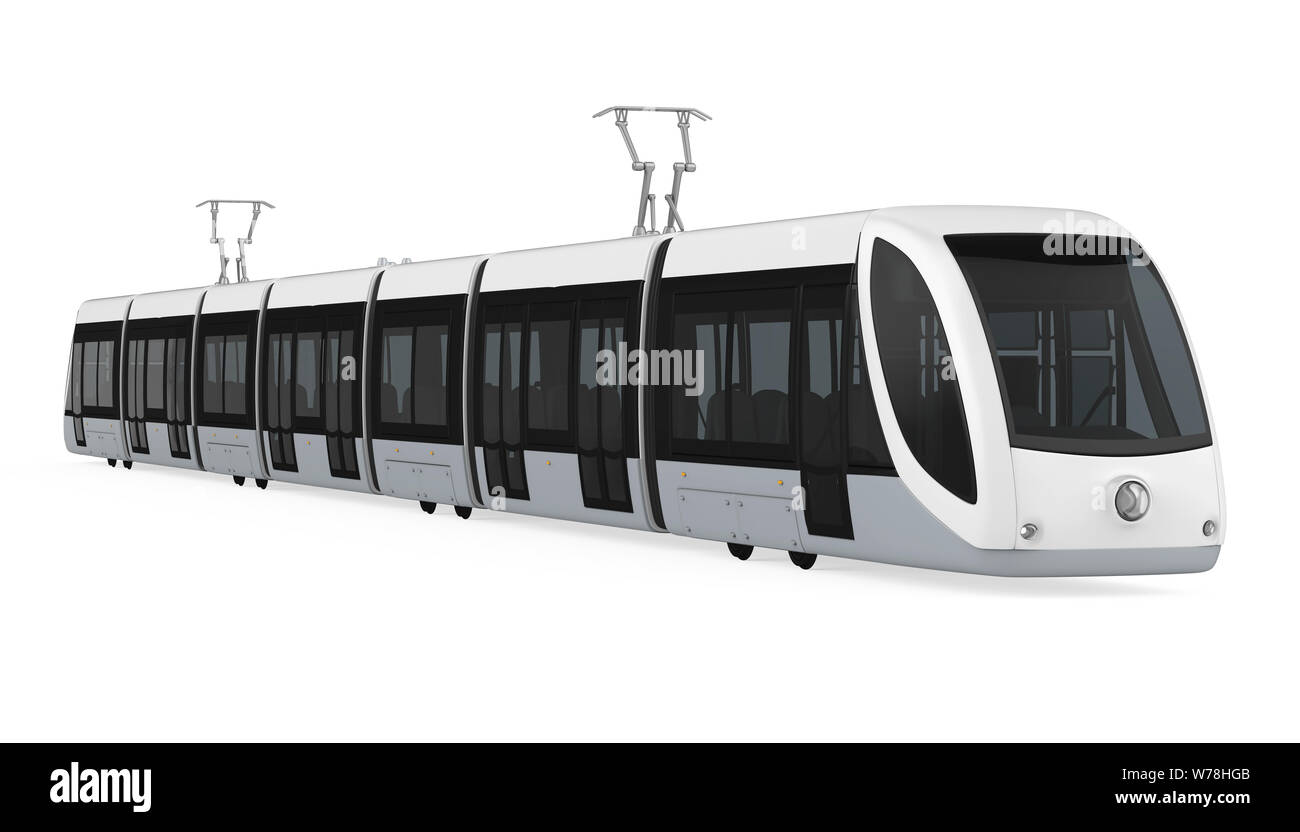 Modern Tram Isolated Stock Photo - Alamy