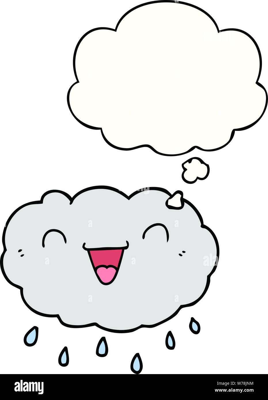 happy cartoon cloud with thought bubble Stock Vector Image & Art - Alamy