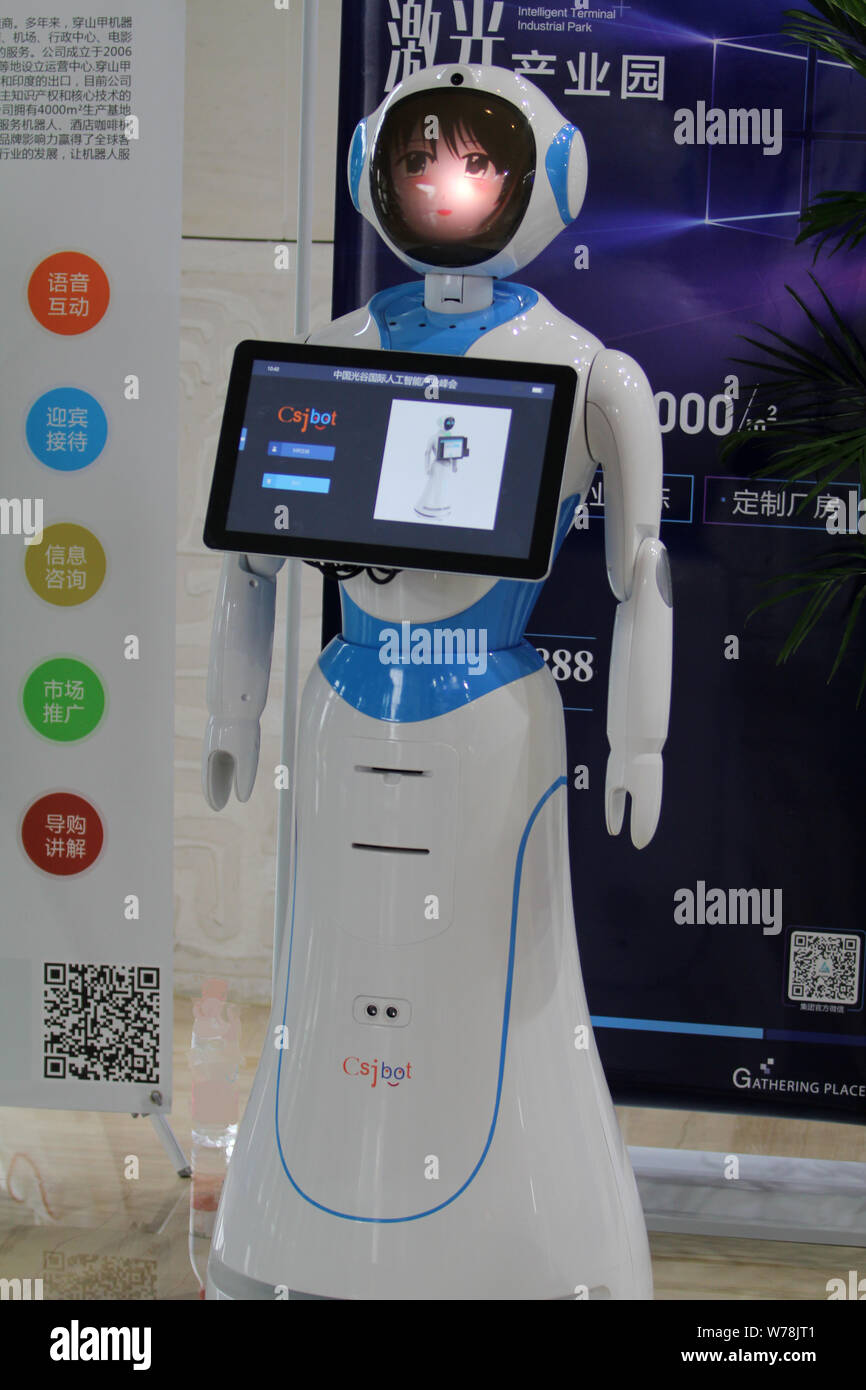 A robot is on display during the 2017 China Optics Valley International ...