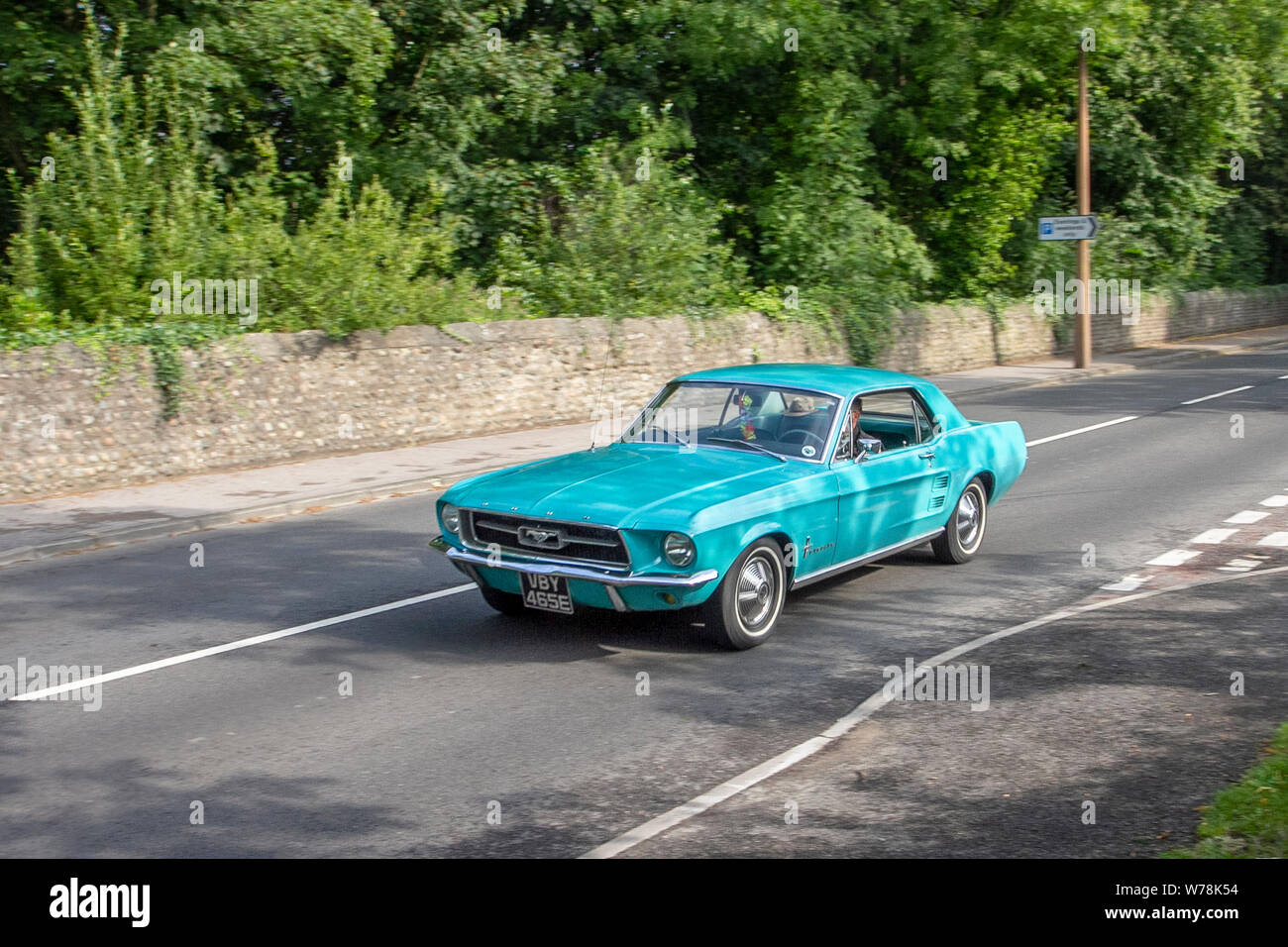 1967 60s blue Ford en-route to Lytham Hall classic vintage collectible ...