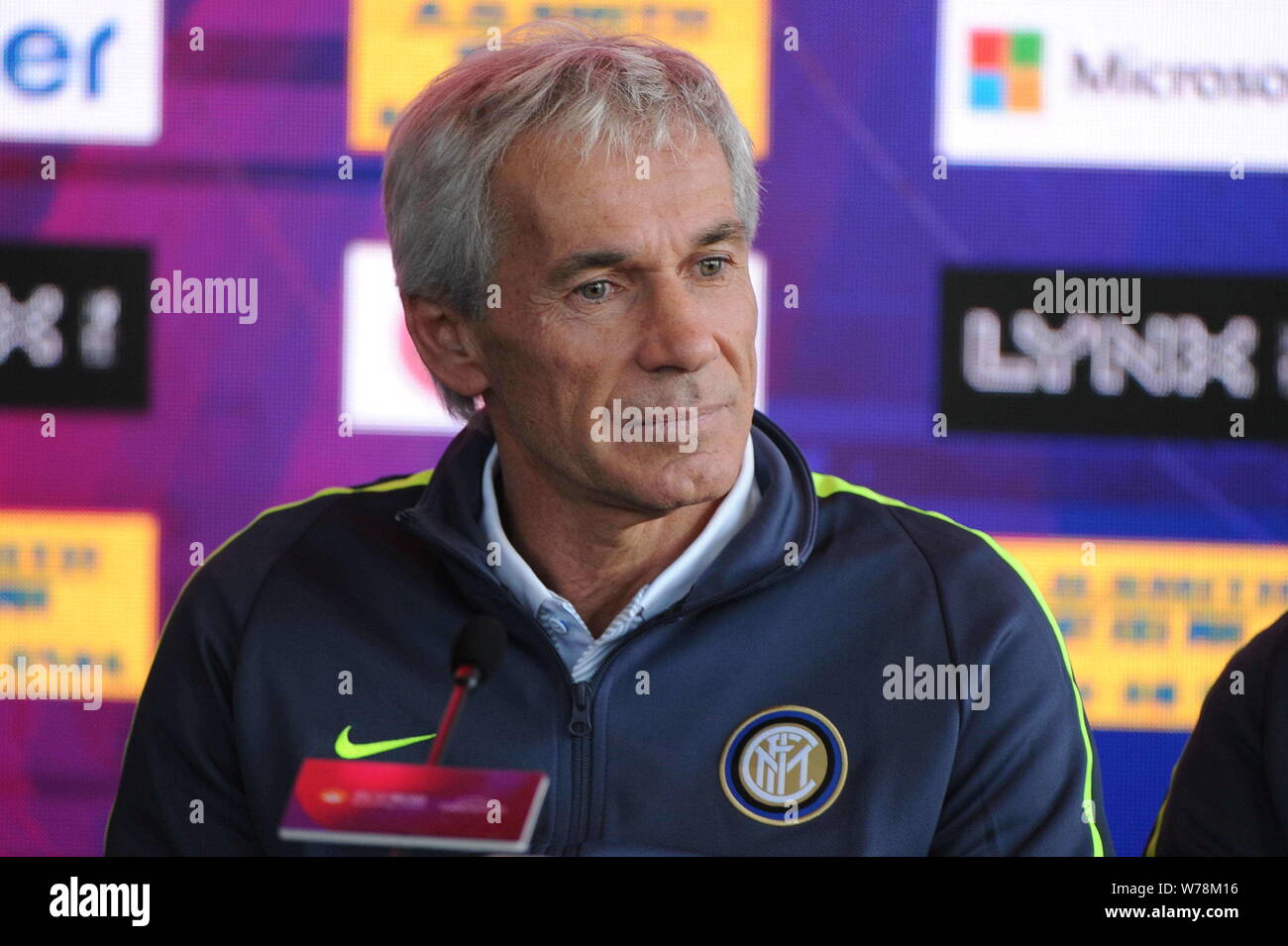 Italian former football player Giuseppe Baresi attends a press ...