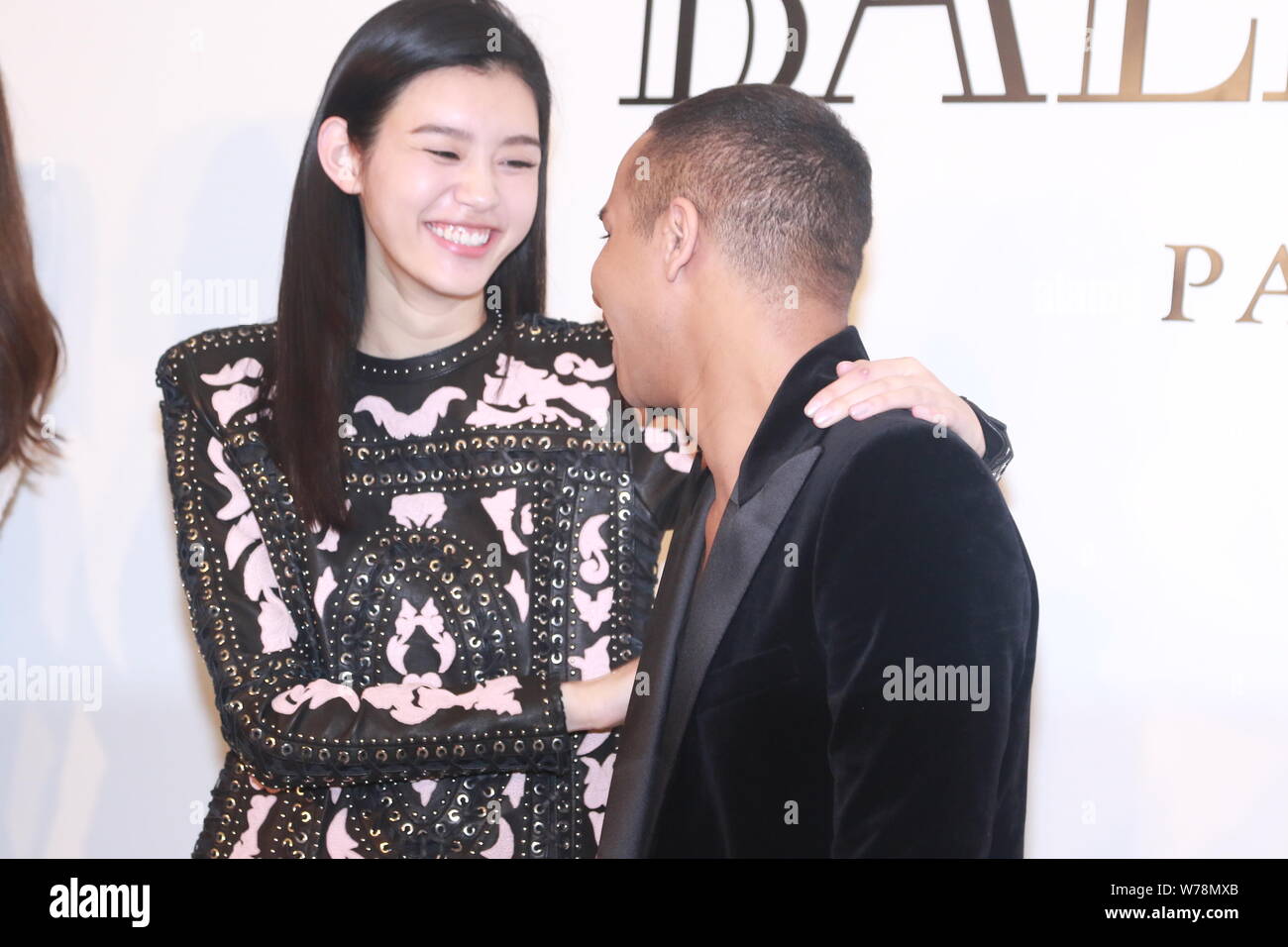 French fashion designer Olivier Rousteing, right, the creative director ...