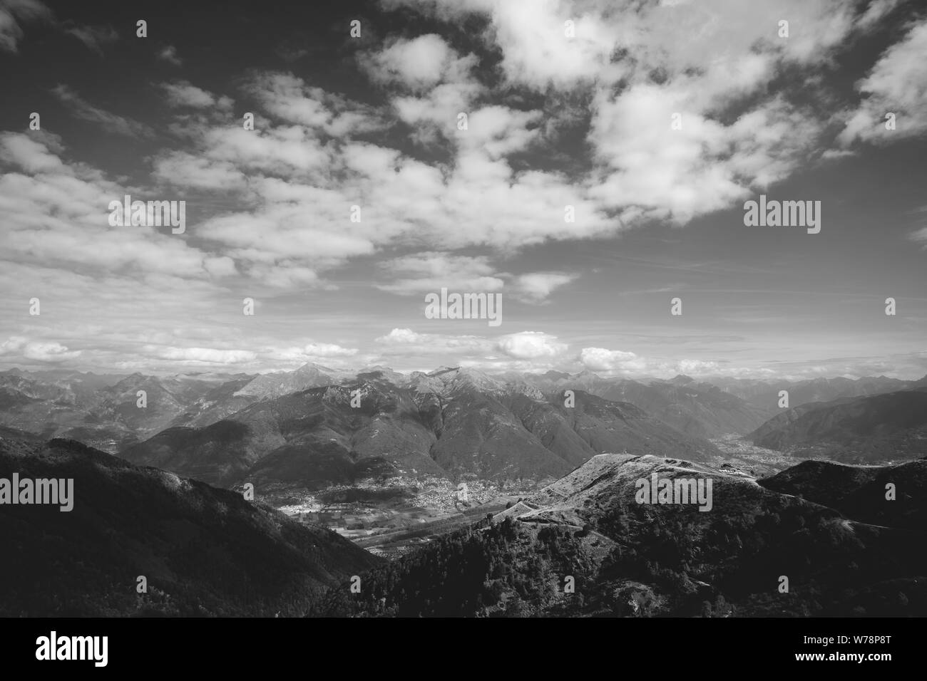 Switzerland lago maggiore view Black and White Stock Photos & Images ...