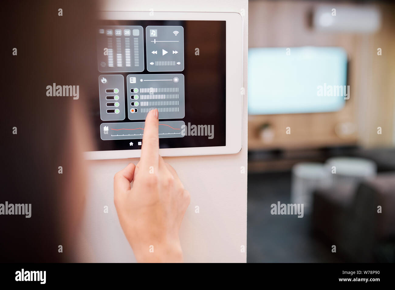 Hand touching control panel hi-res stock photography and images - Alamy