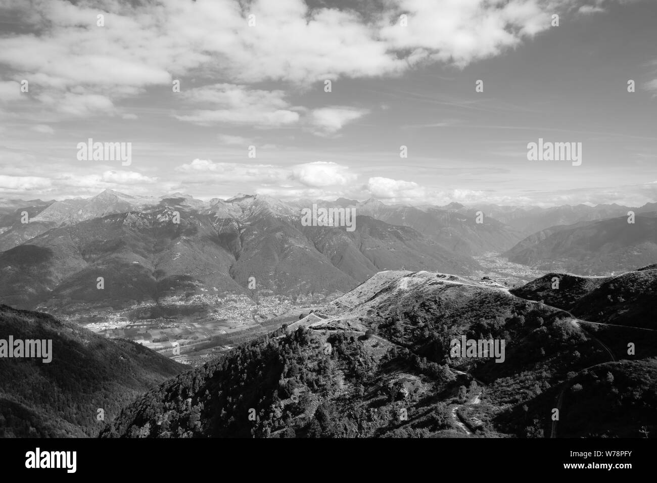 Tessin switzerland lago maggiore Black and White Stock Photos & Images ...