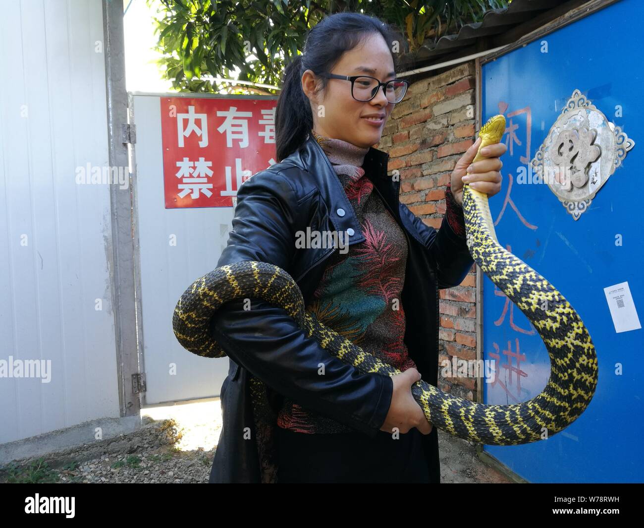 Woman holds snake hi-res stock photography and images - Alamy