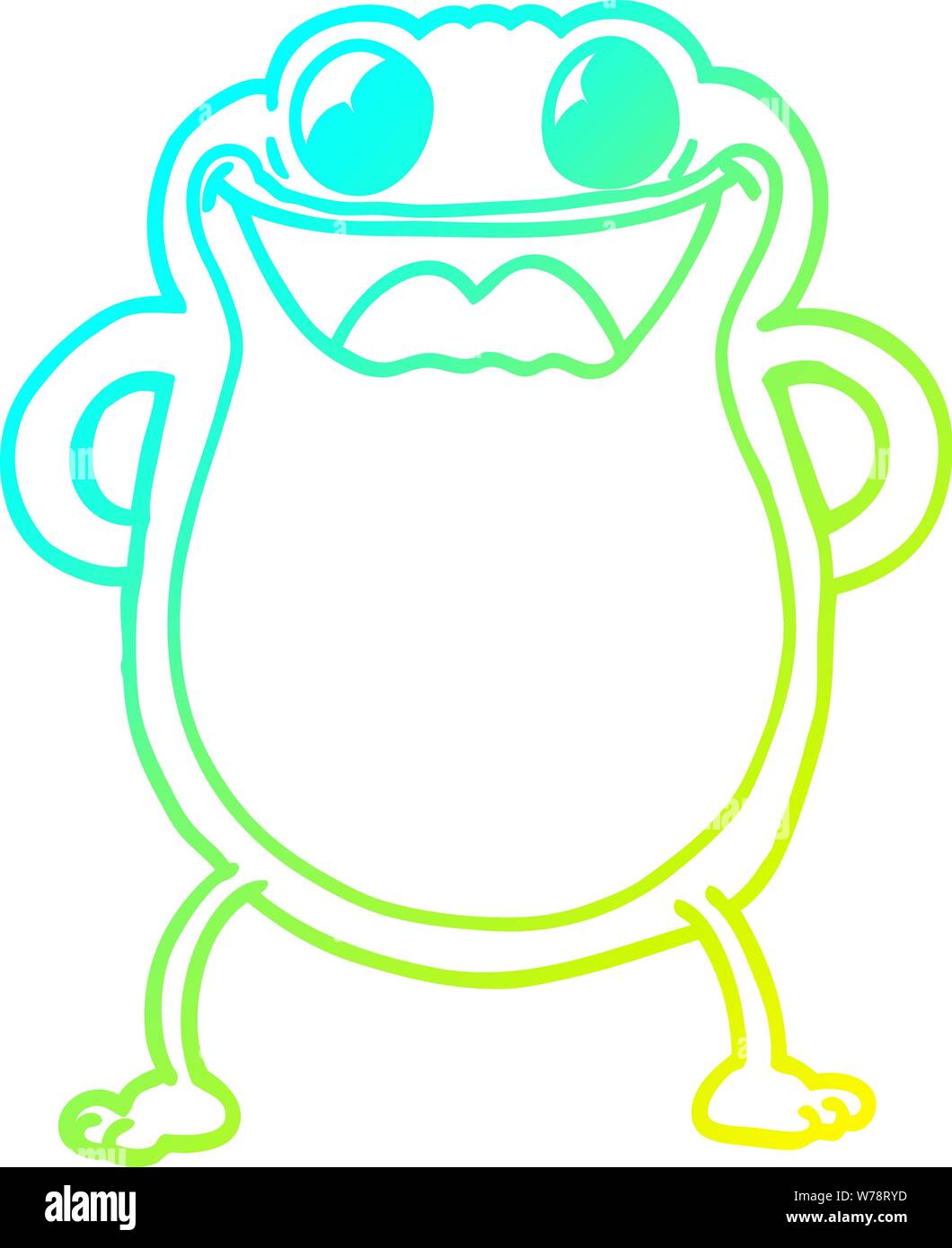 cold gradient line drawing of a cartoon frog Stock Vector Image & Art ...