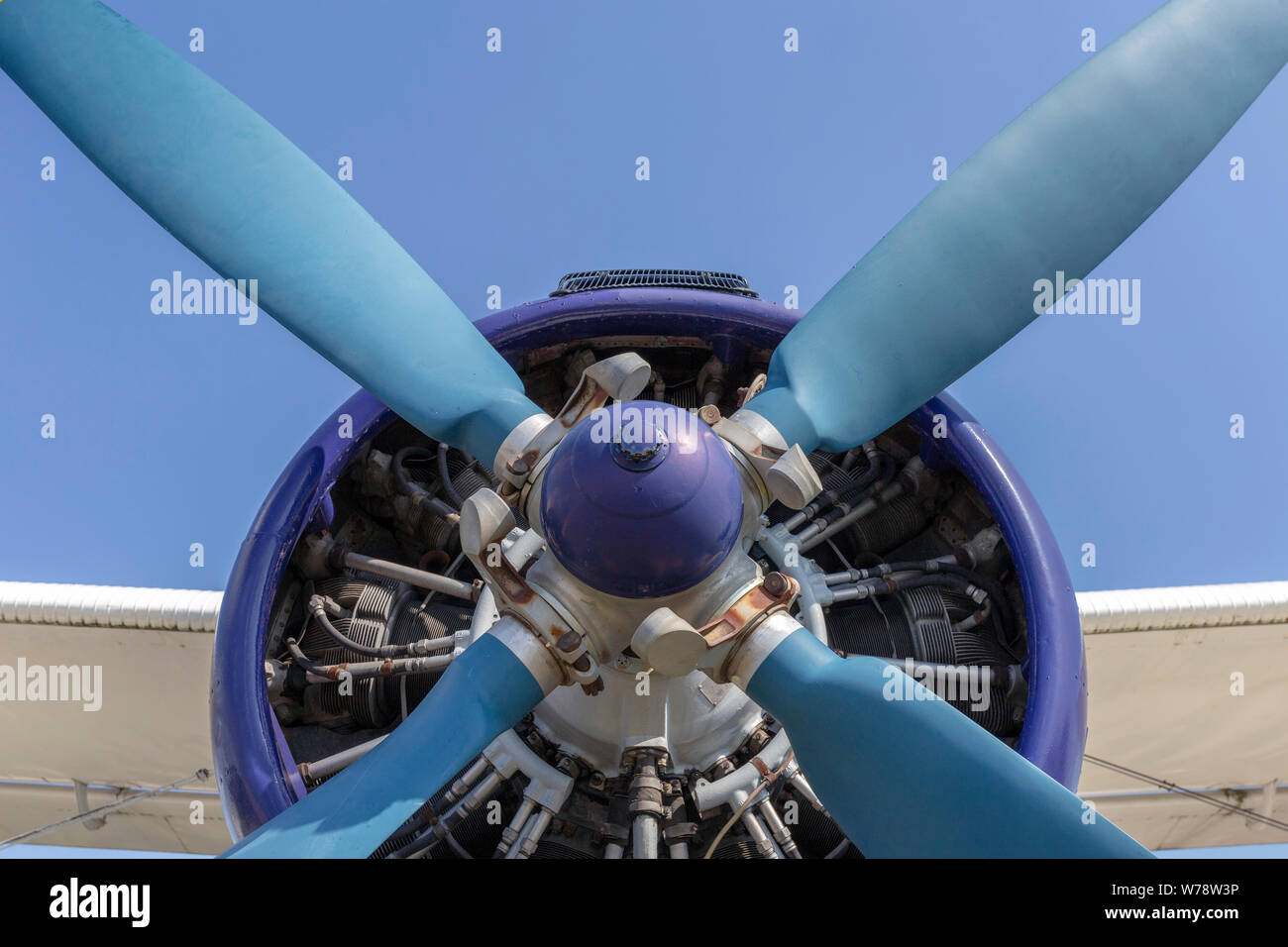 Antonov An-2 biplane propeller airplane in the Aeropark, Budapest Stock ...
