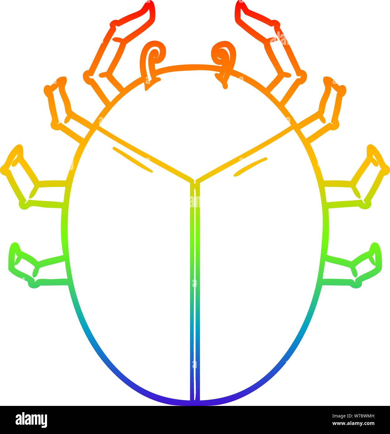 rainbow gradient line drawing of a giant bug cartoon Stock Vector Image ...