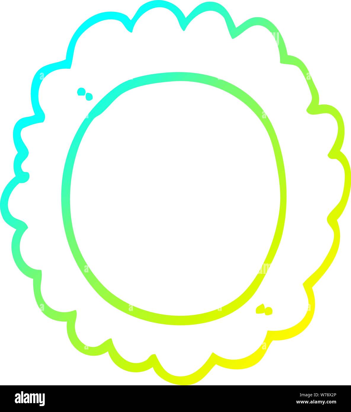 cold gradient line drawing of a cartoon flower Stock Vector Image & Art ...