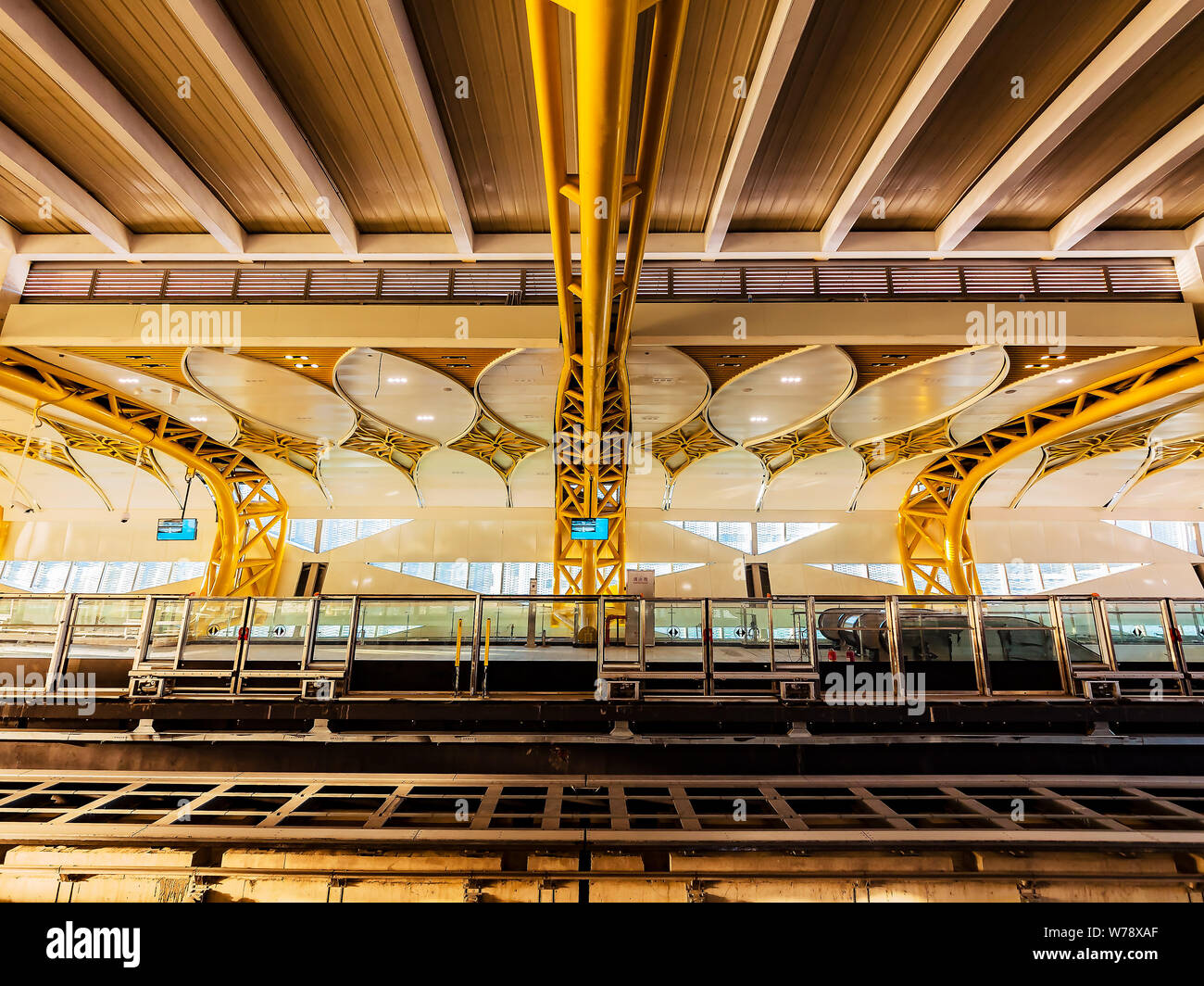 A maglev train runs on Beijing's first medium-low speed maglev S1 line ...