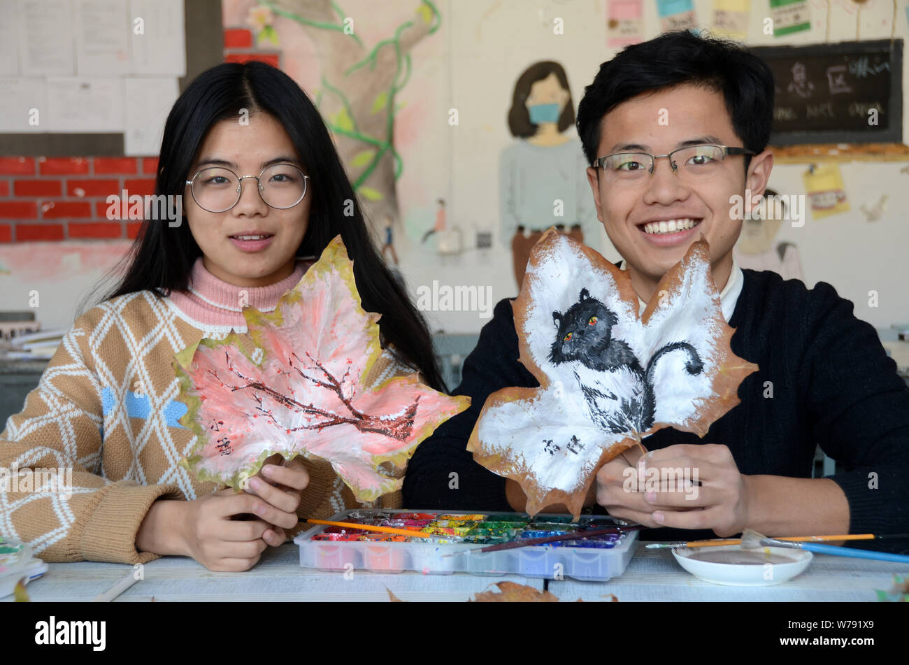 Chinese student Li Ling and another student Li Wei show different ...