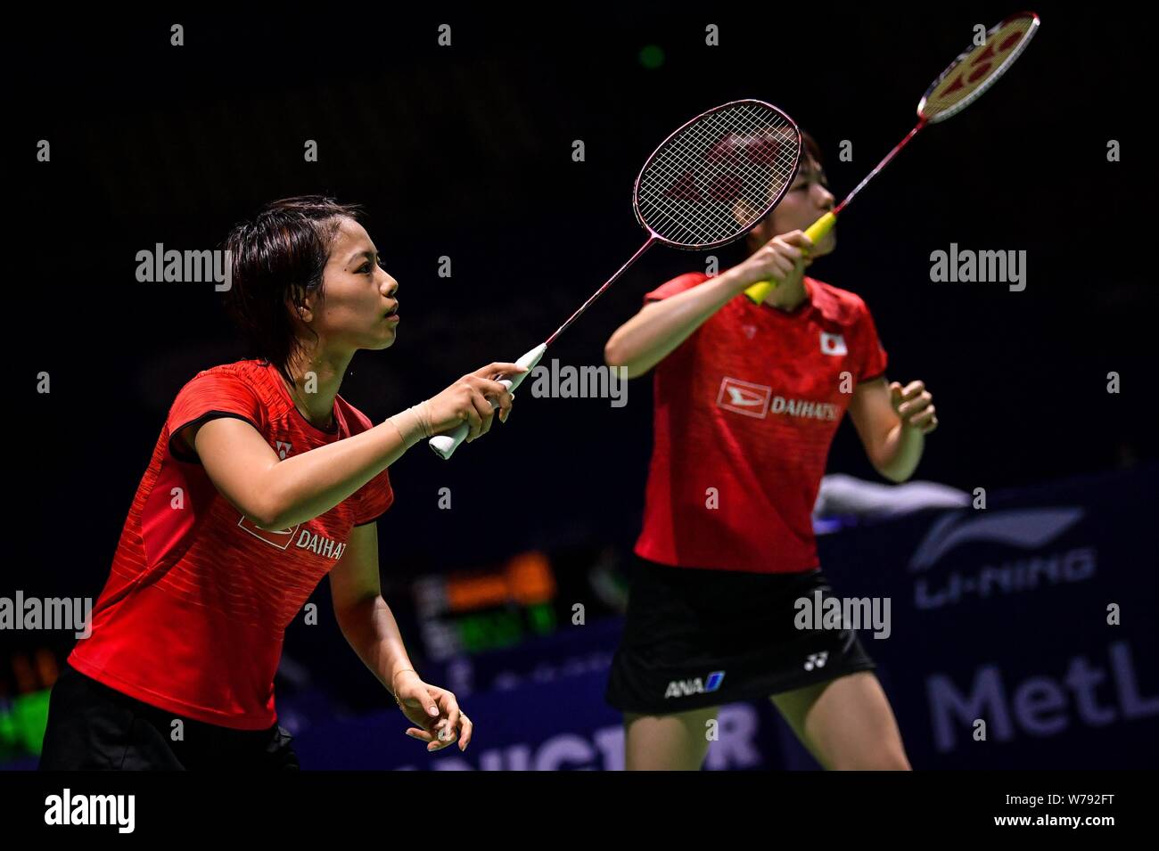 Fukushima Yuki and Sayaka Hirota of Japan compete against Chang Ching ...