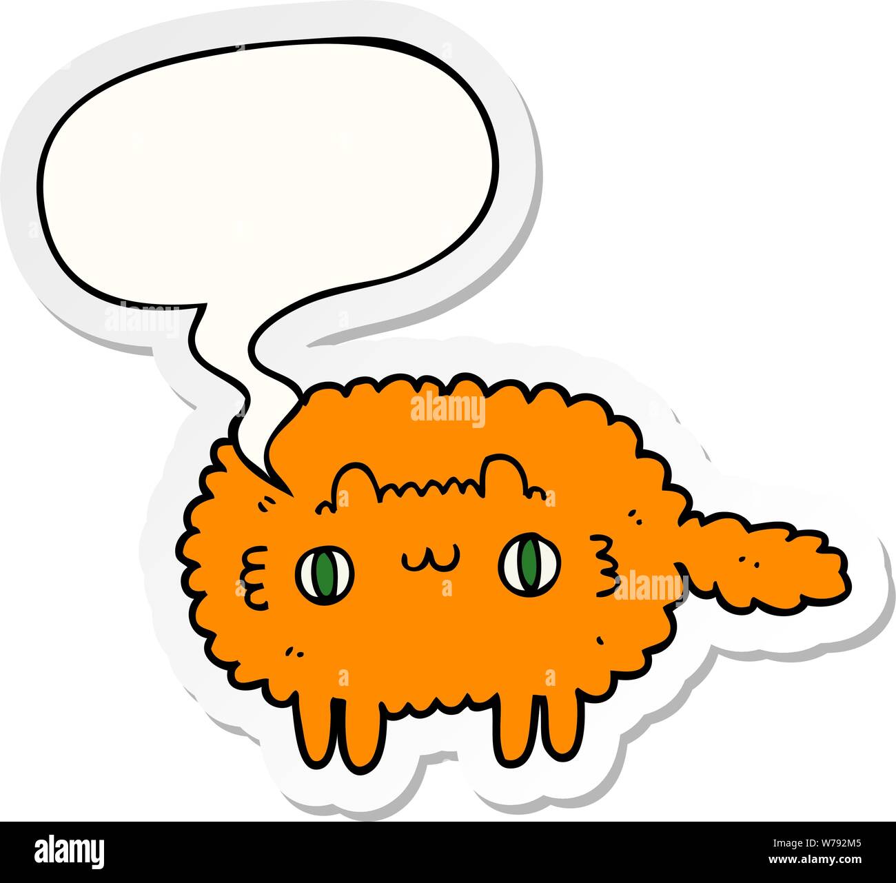 cartoon cat with speech bubble sticker Stock Vector Image & Art - Alamy