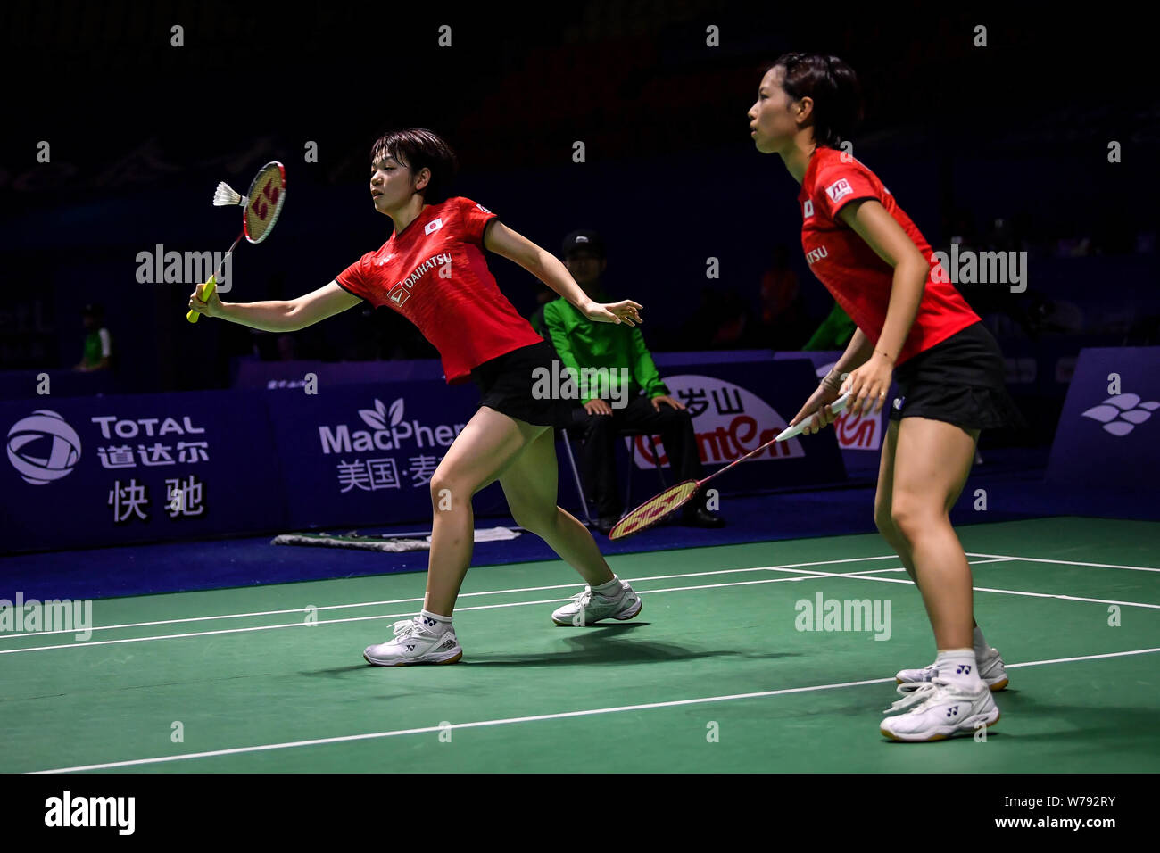 Fukushima Yuki and Sayaka Hirota of Japan compete against Chang Ching ...